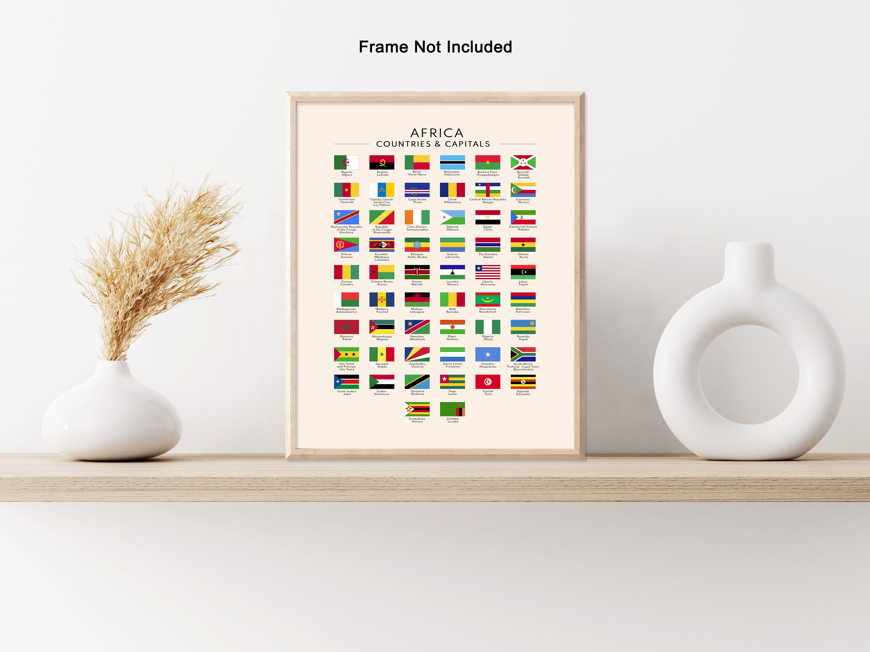 Flags of Africa Poster African Countries & Capitals Print Learning ...