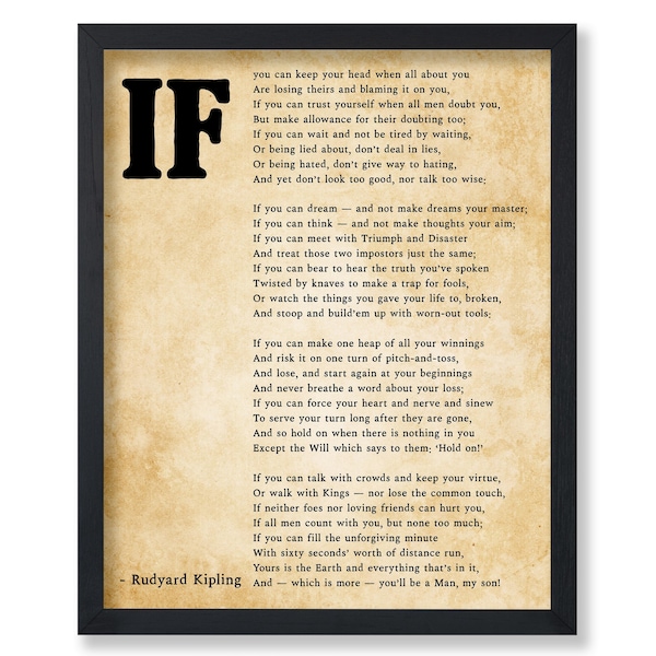 Kipling If Poster - Etsy
