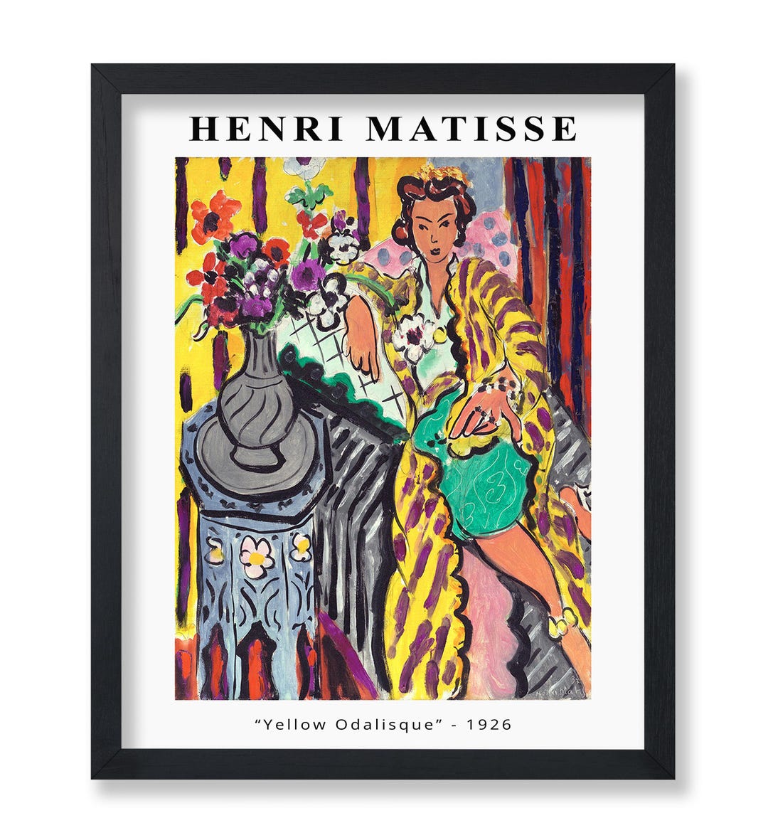 Vintage Matisse Poster - Yellow Odalisque Print - Fauvism Floral Wall ...