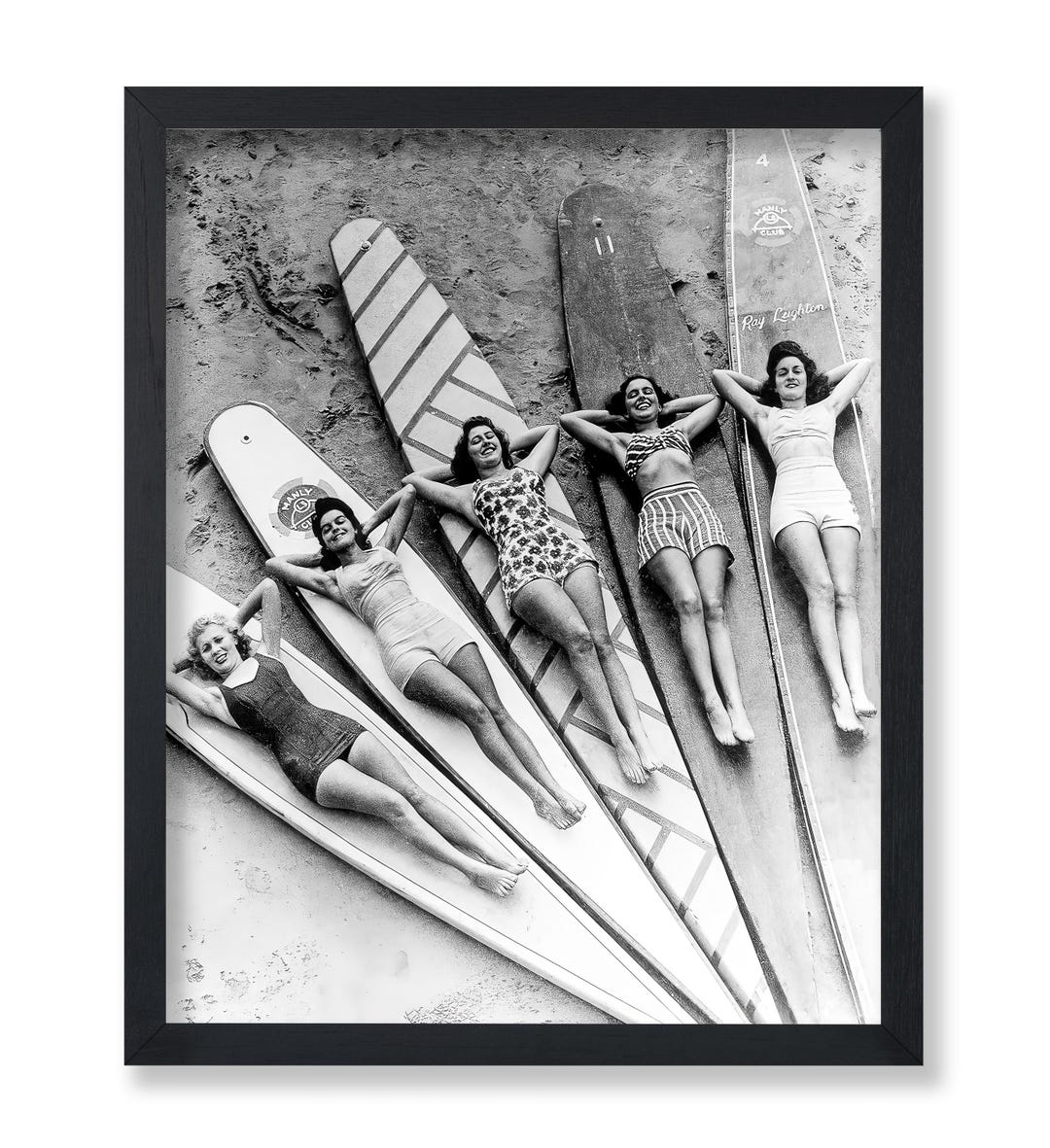 Vintage Beach Poster - Retro Surfer Girls Print - Photography Art ...