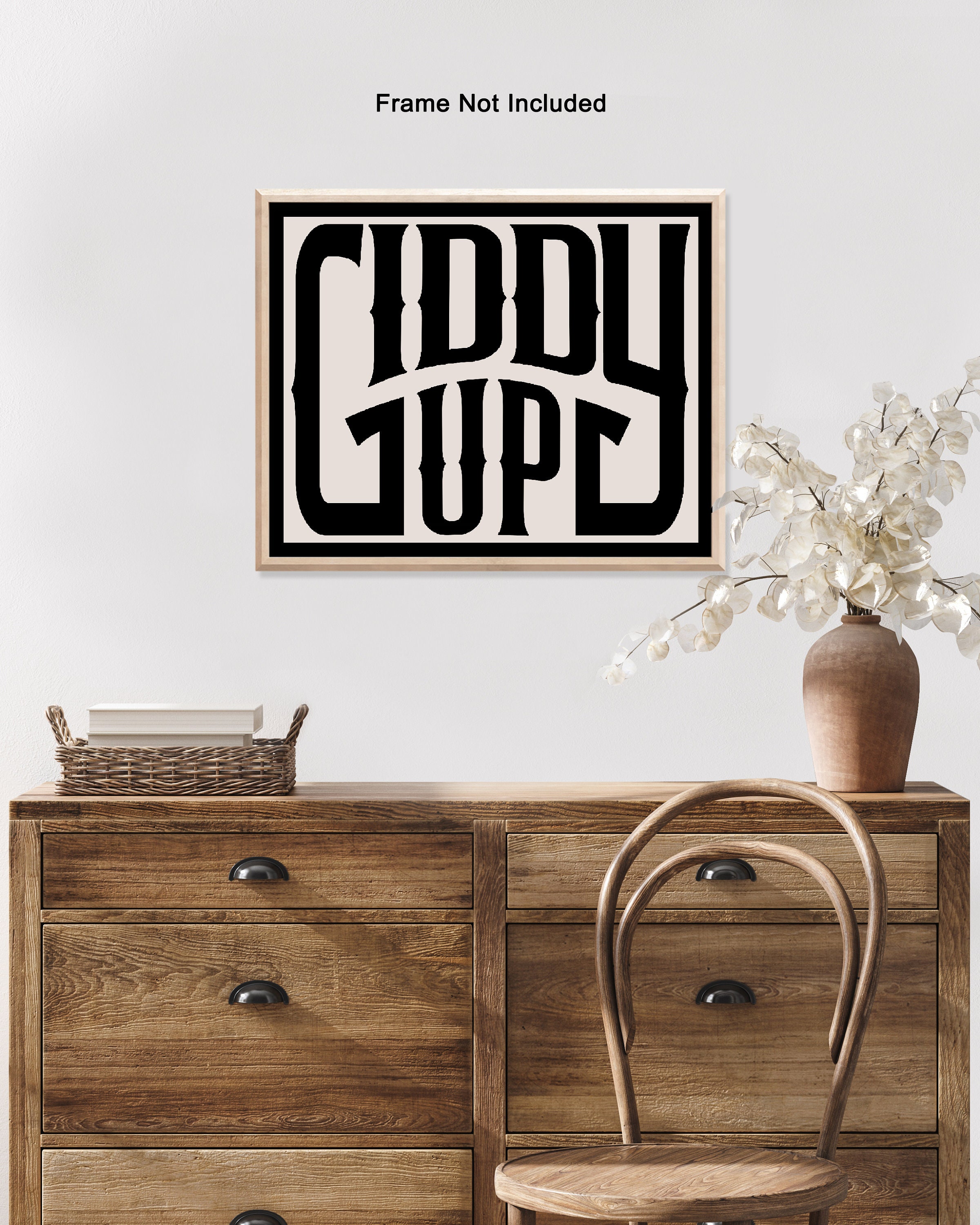 Giddy up Poster Retro Typography Print Wild West Art Trendy Art Decor ...