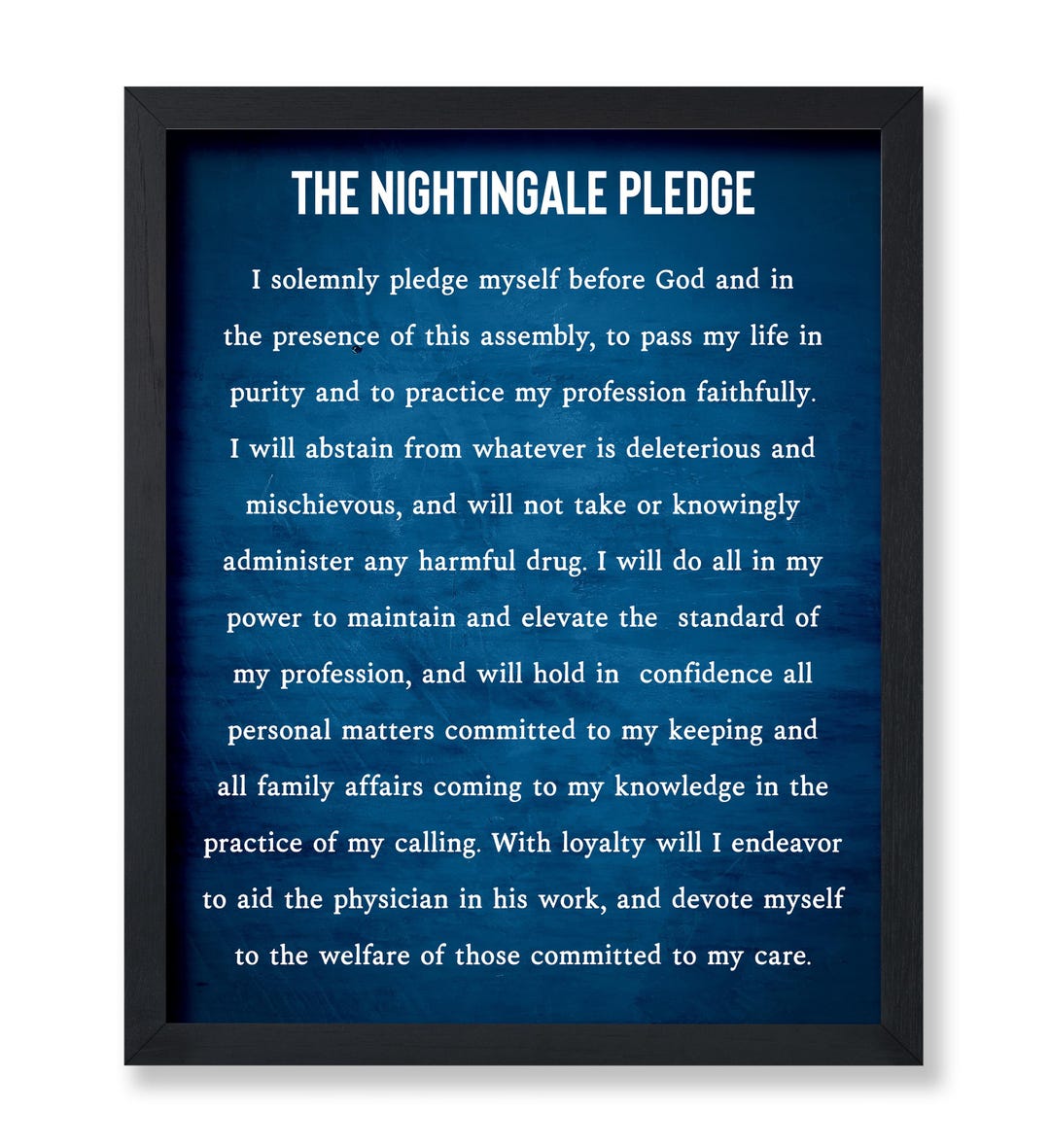 Nurse's Pledge Poster - the Nightingale Pledge Print - Nurse Oath Art ...