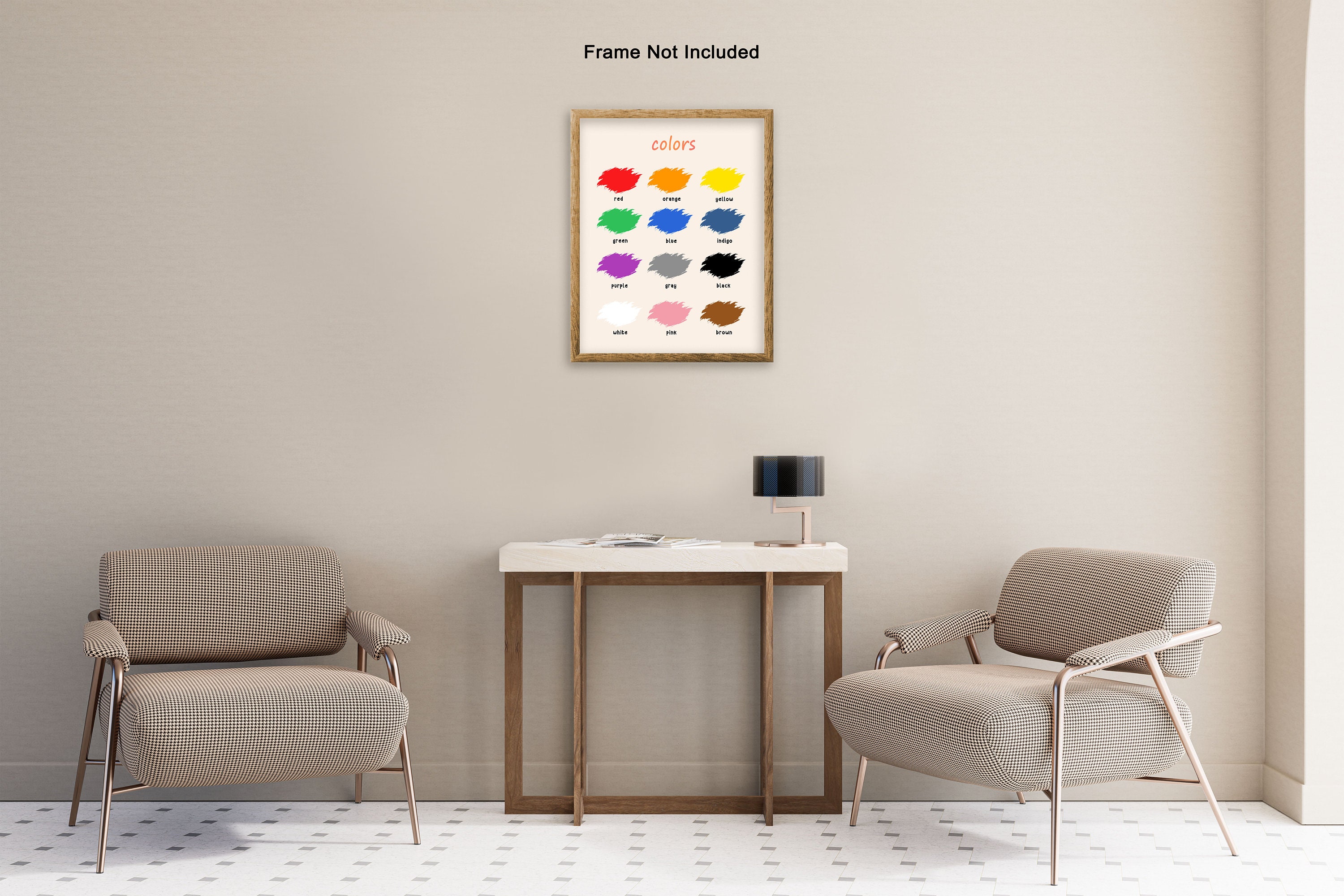Colors Poster Learning Materials Print Color Names Art Gift for ...