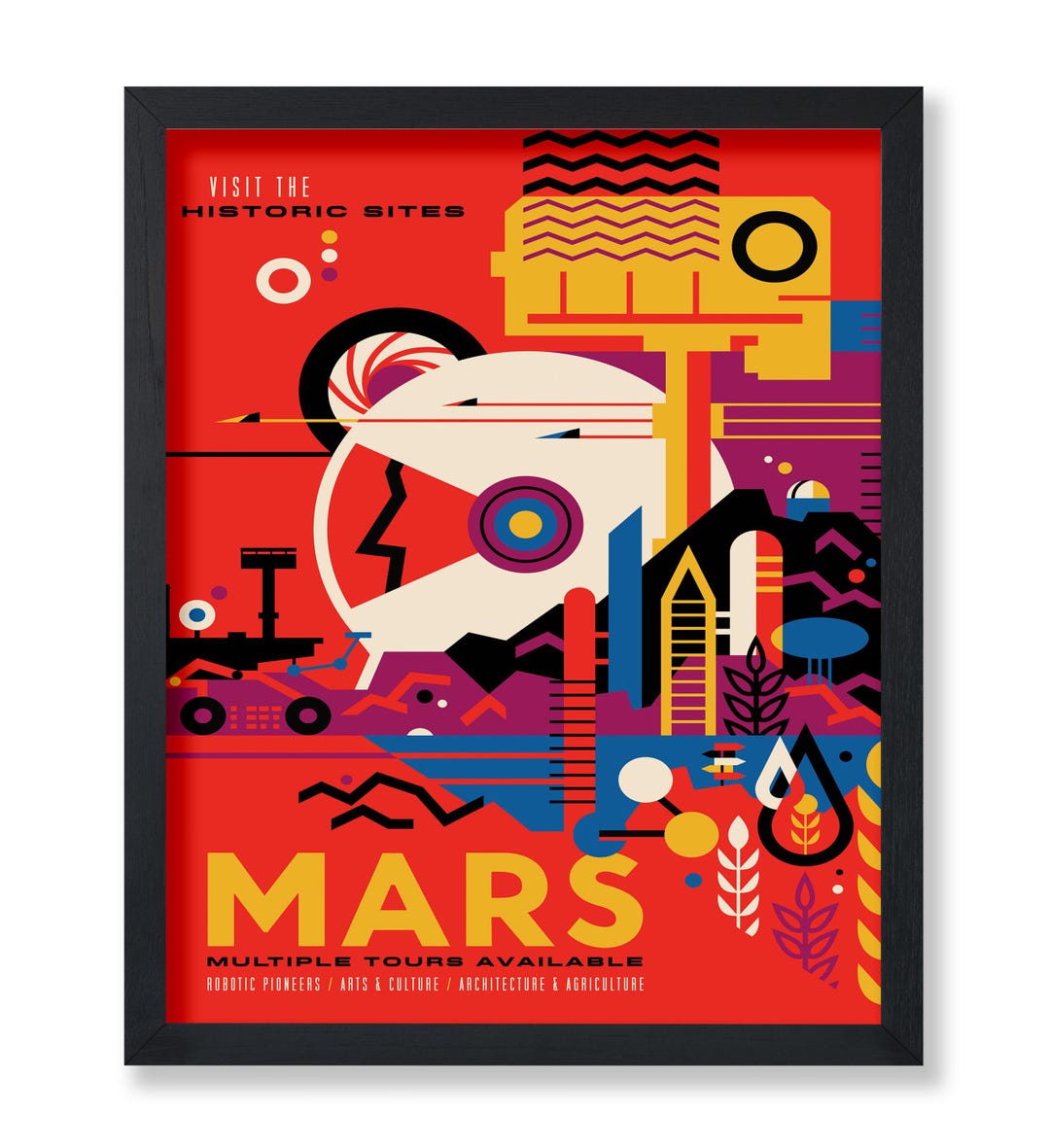 Vintage Mars Poster - Space NASA Art - Gift for Astronomers Space ...