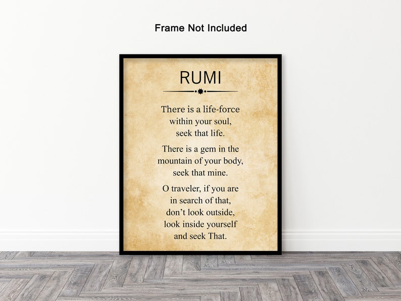 Rumi Poster Rumi Poem Print Motivational Quote Art Finding Your Passion ...