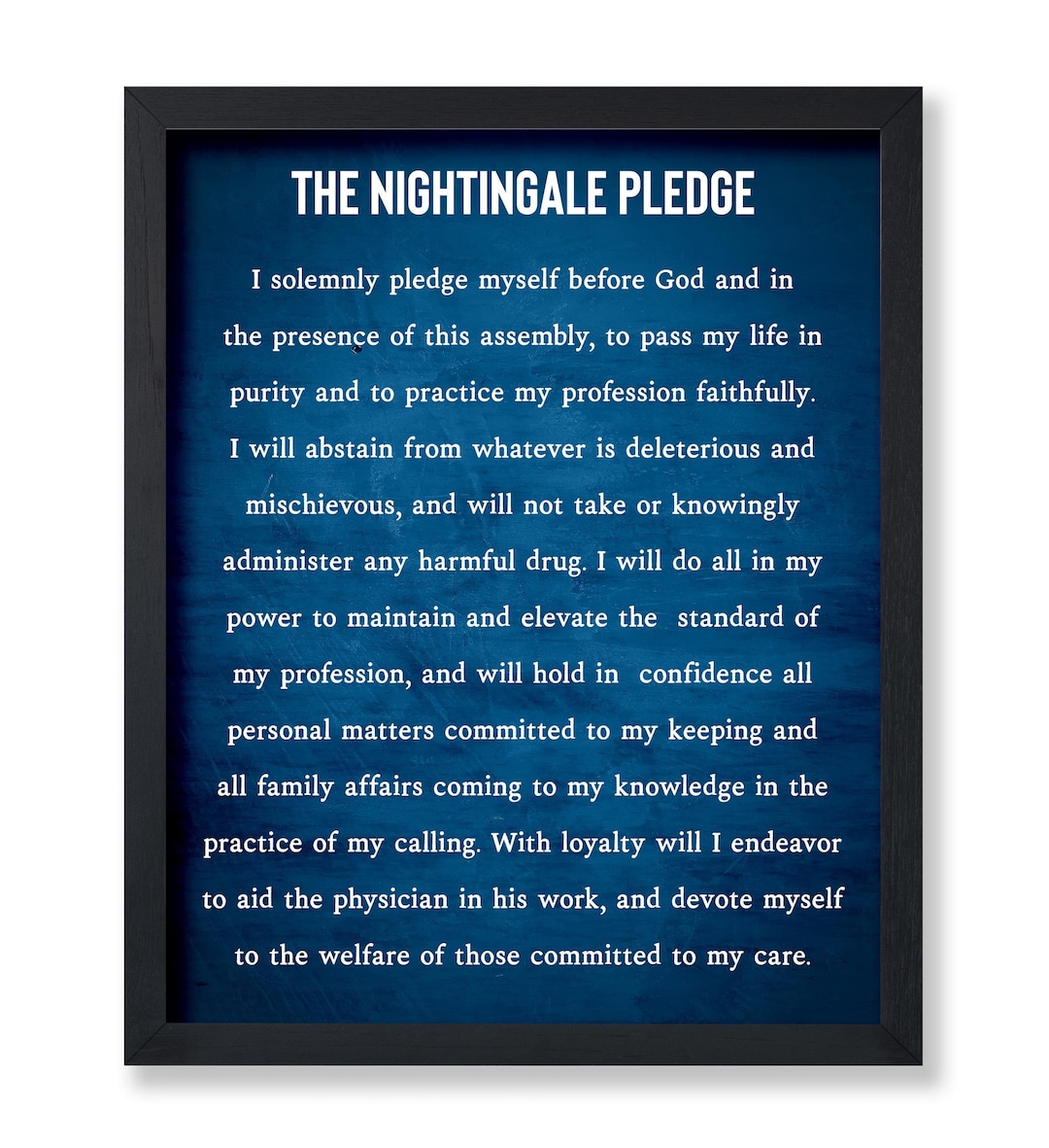 Nurse's Pledge Poster - the Nightingale Pledge Print - Nurse Oath Art ...
