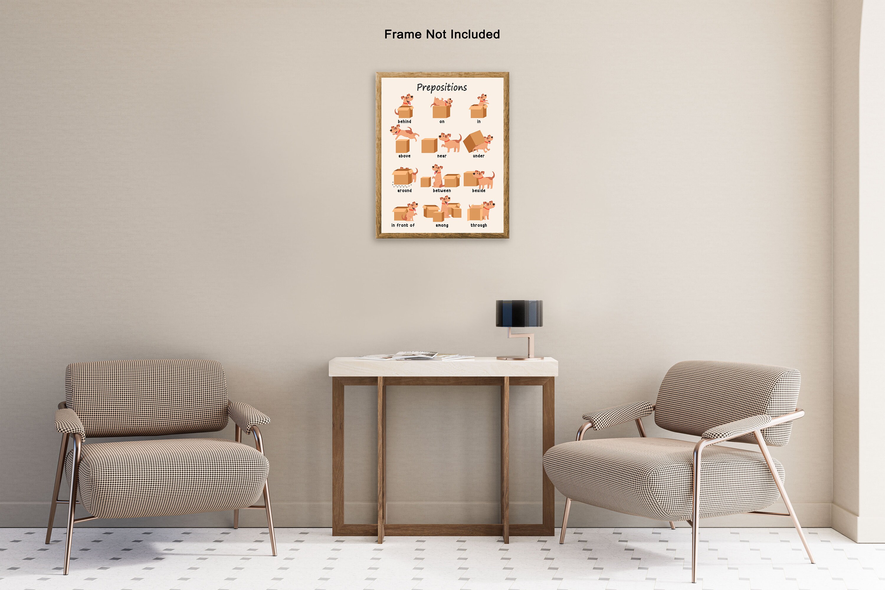 Prepositions Poster Educational Print Learning Materials Art Gift for ...
