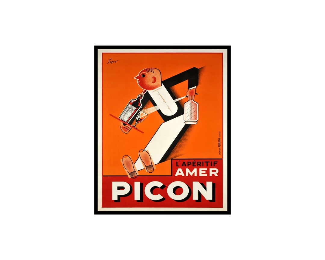 Vintage Picon Poster Retro Amer Picon Print Funny Gift for Bartender ...
