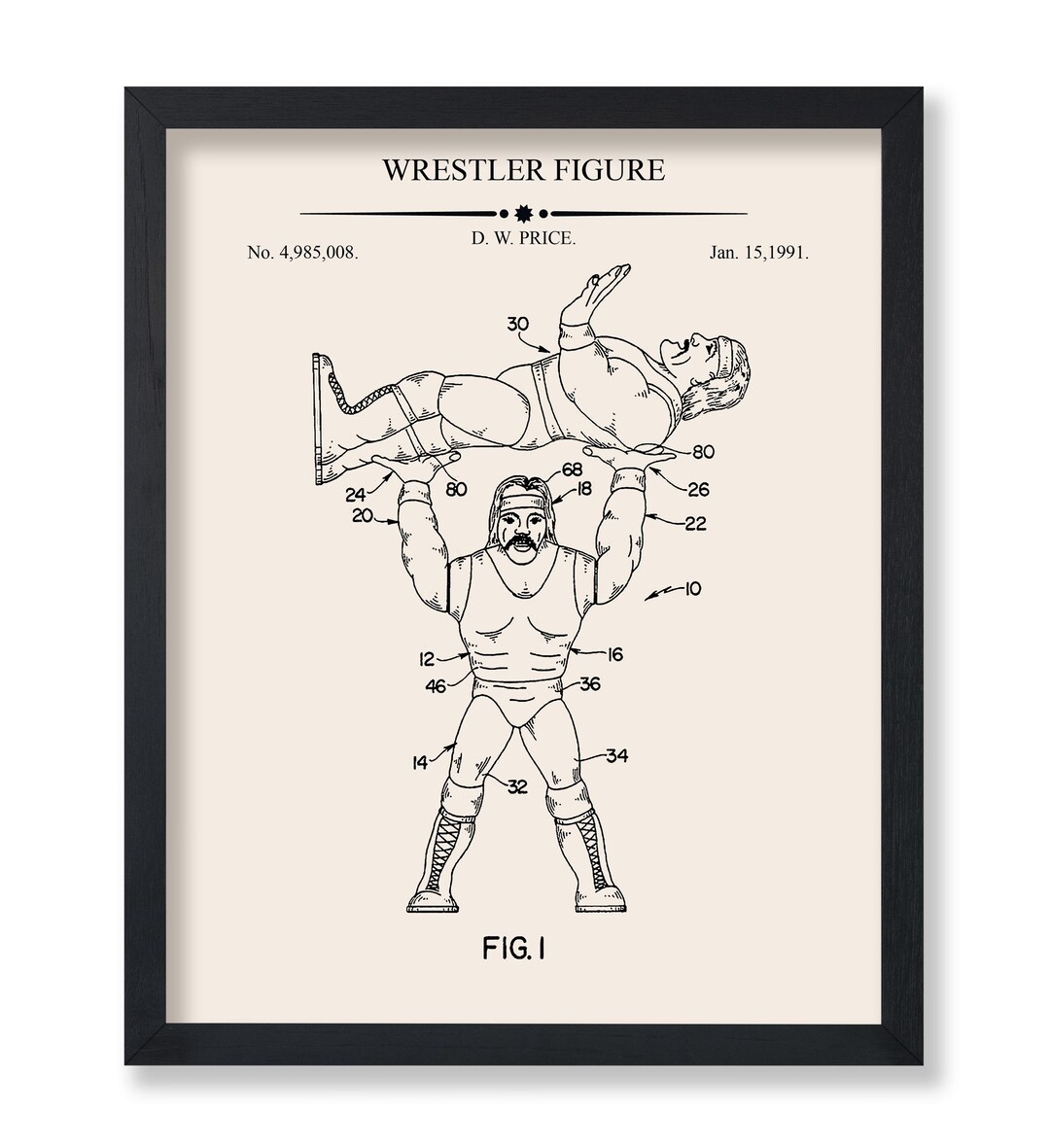 Wrestling Blueprint Poster - Wrestling Action Figure Patent Print ...