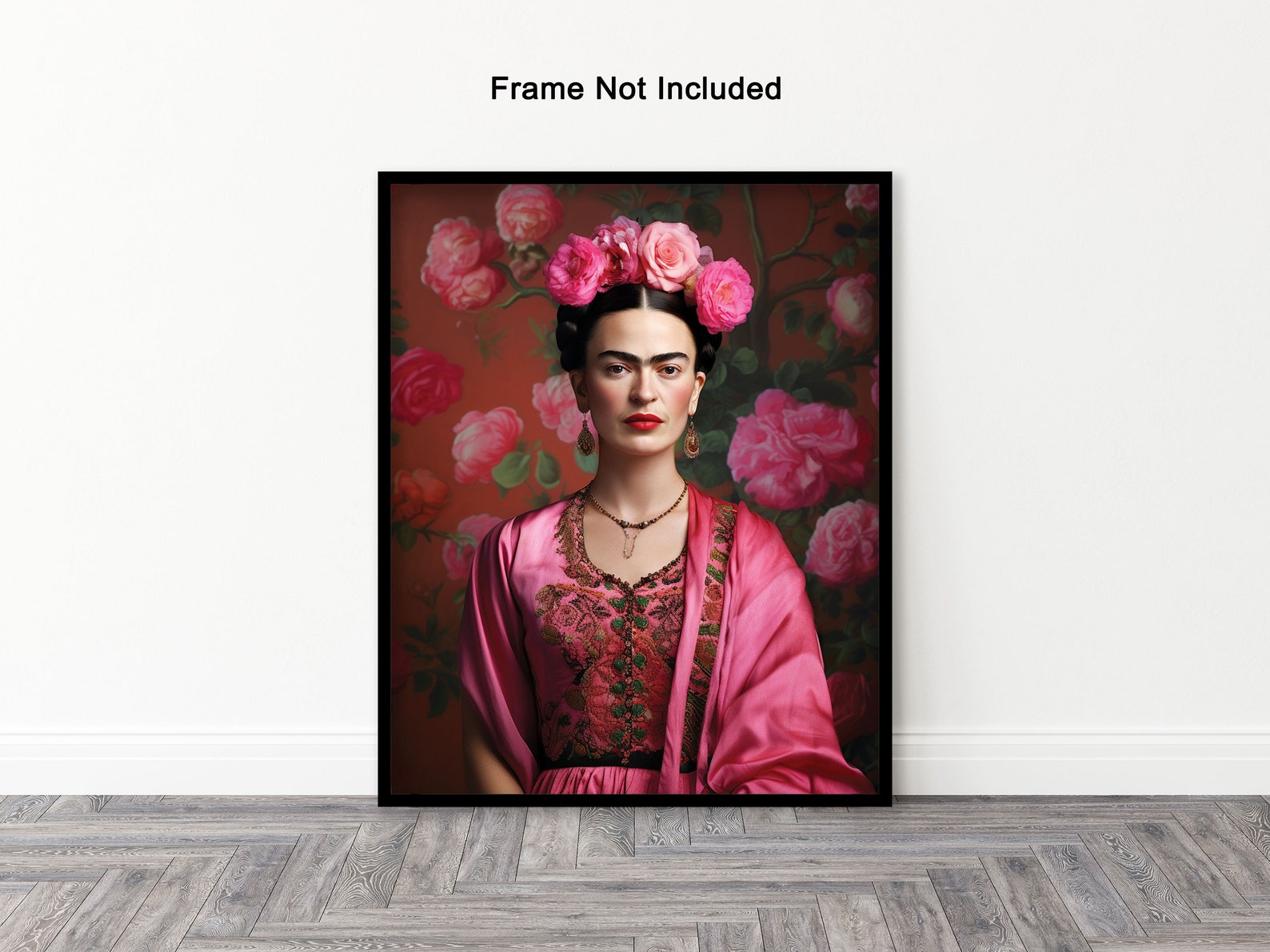 Frida Poster Portrait Print Flower Art Mexican Painter Art Minimal Art ...