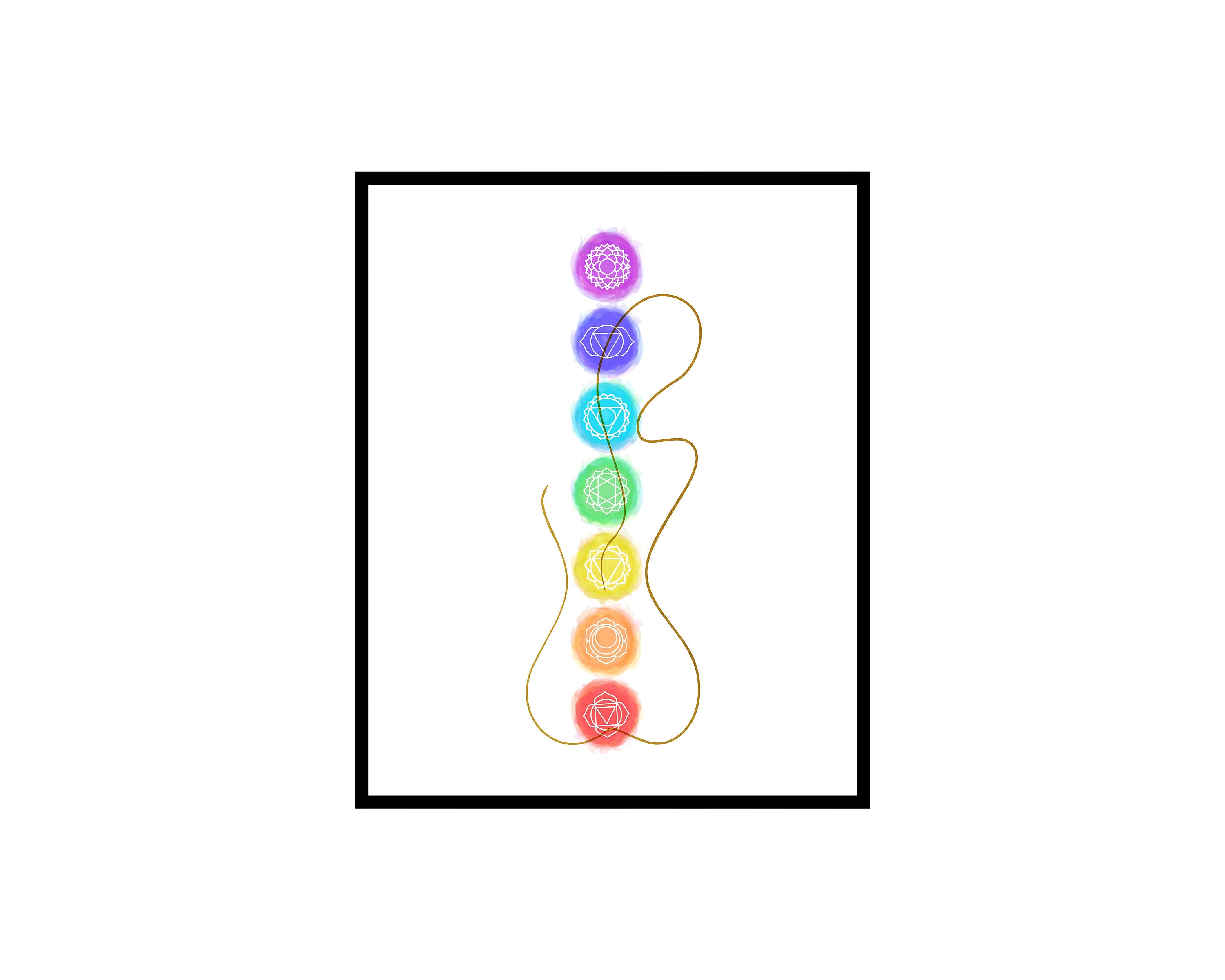 Chakra Poster Chakra Woman Silhouette Print Meditation Art Line Drawing ...