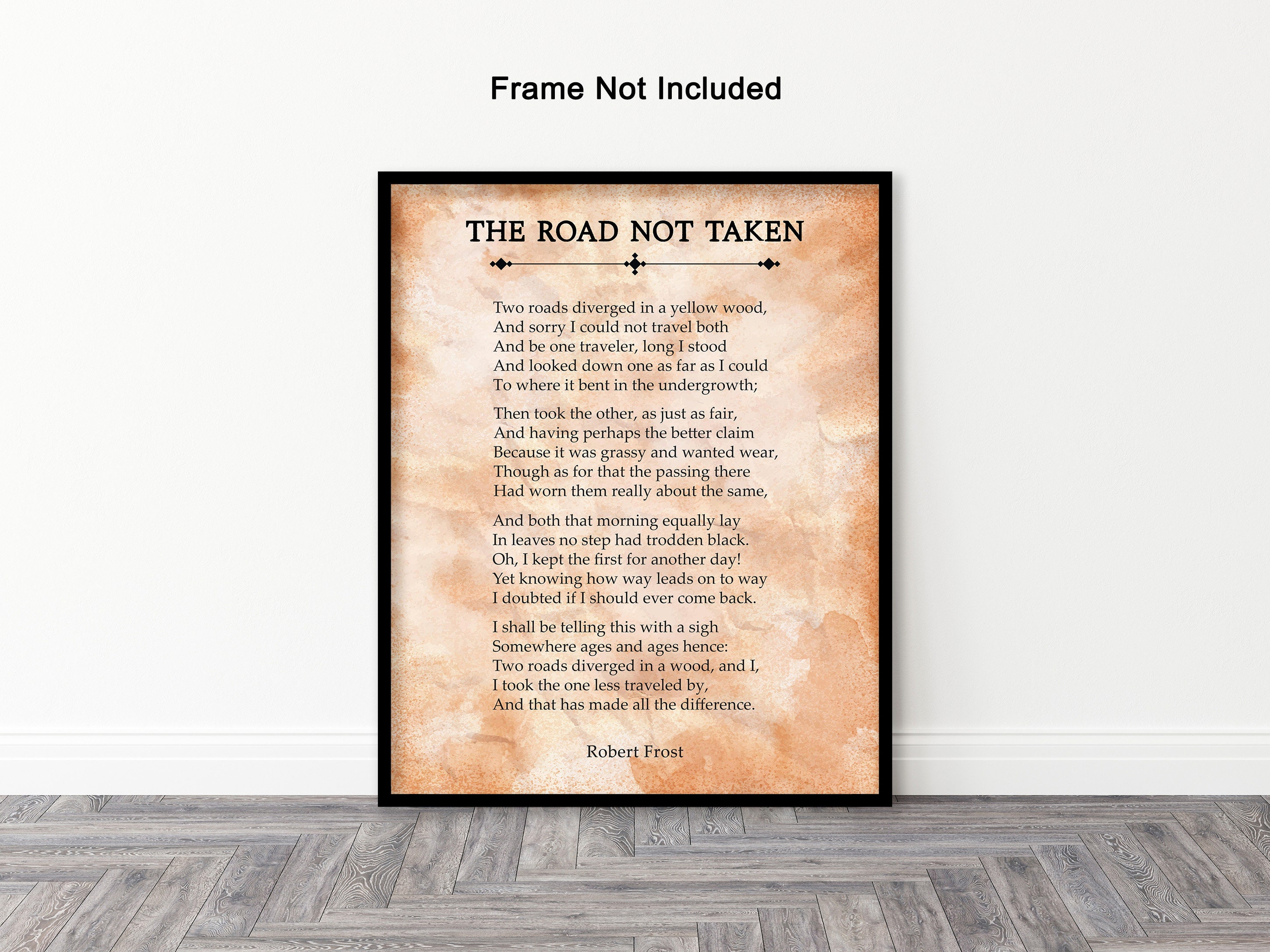Robert Frost Poster the Road Not Taken Print Motivational Poetry Art ...