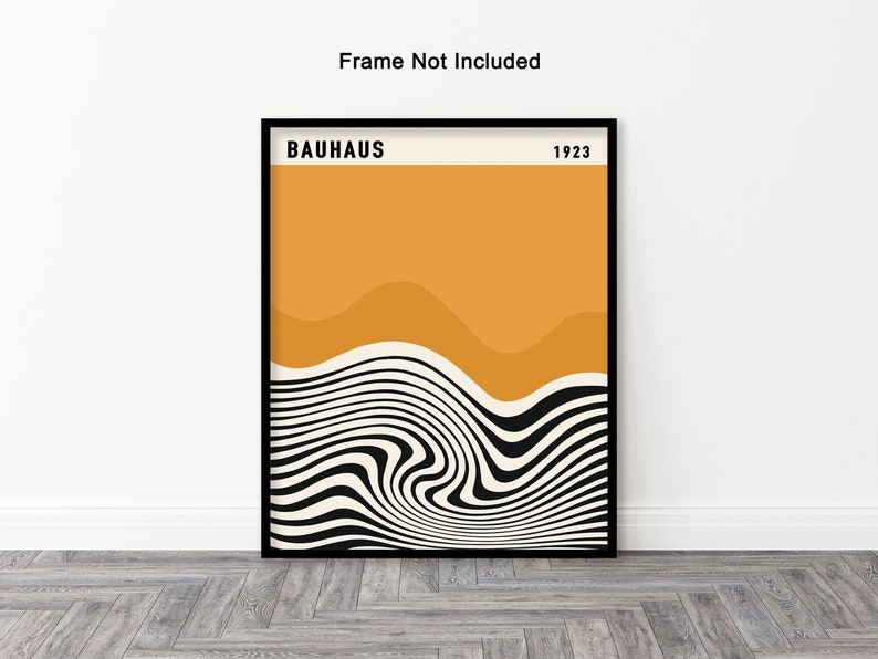 Vintage Minimalist Poster Retro Modern Print Wavy Lines, Zebra Stripes ...