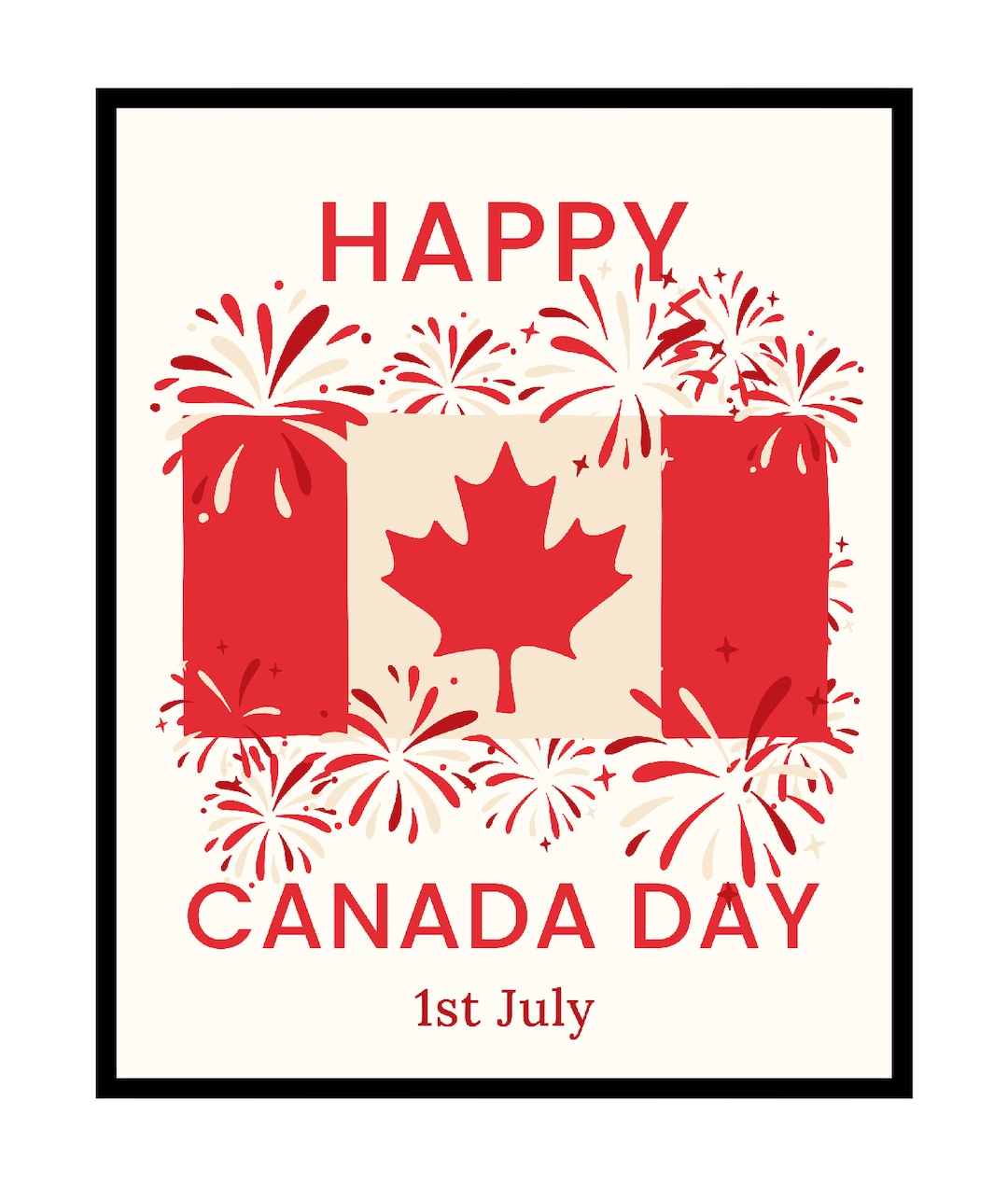 Happy Canada Day Poster National Day Print Holiday Art Trendy Art ...