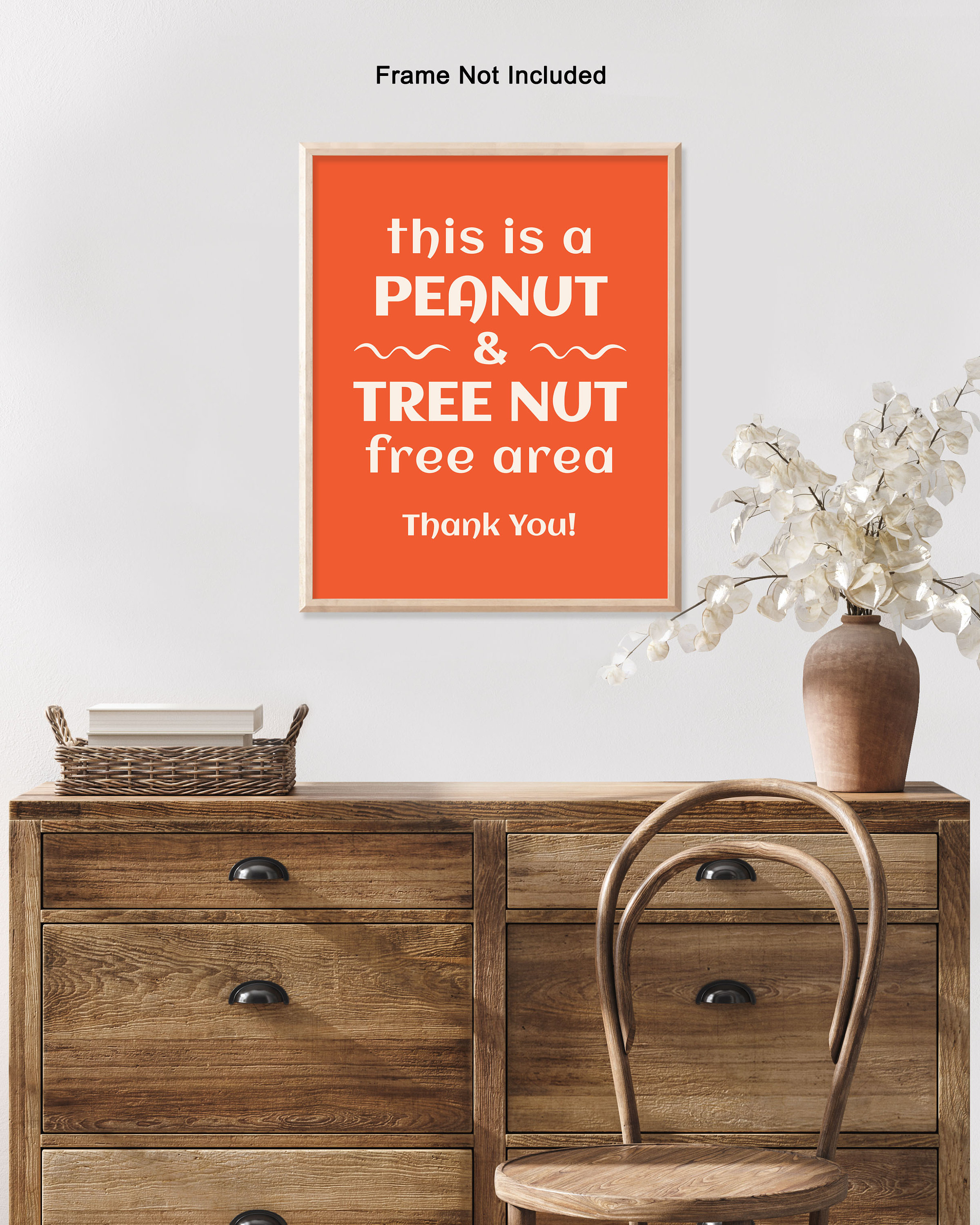 Peanut and Tree Nut Free Area Poster Food Allergy Awareness Print ...