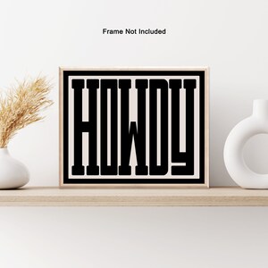 Howdy Poster Retro Typography Print Wild West Art Trendy Art Decor for ...