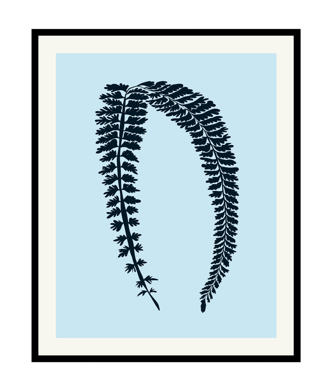 Fern Poster Retro Botanical Print Line Art Abstract Art Trendy Art ...