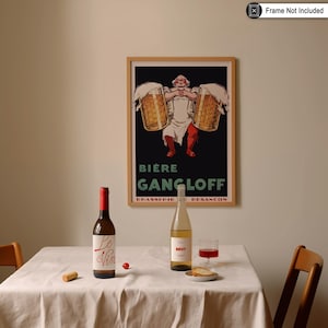 Vintage Biere Gangloff Poster Retro French Beer Print Funny Gift for ...