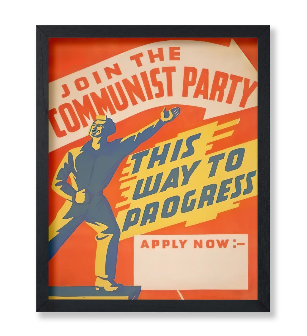 Vintage Communist Poster - Retro Join the Communist Party Print ...