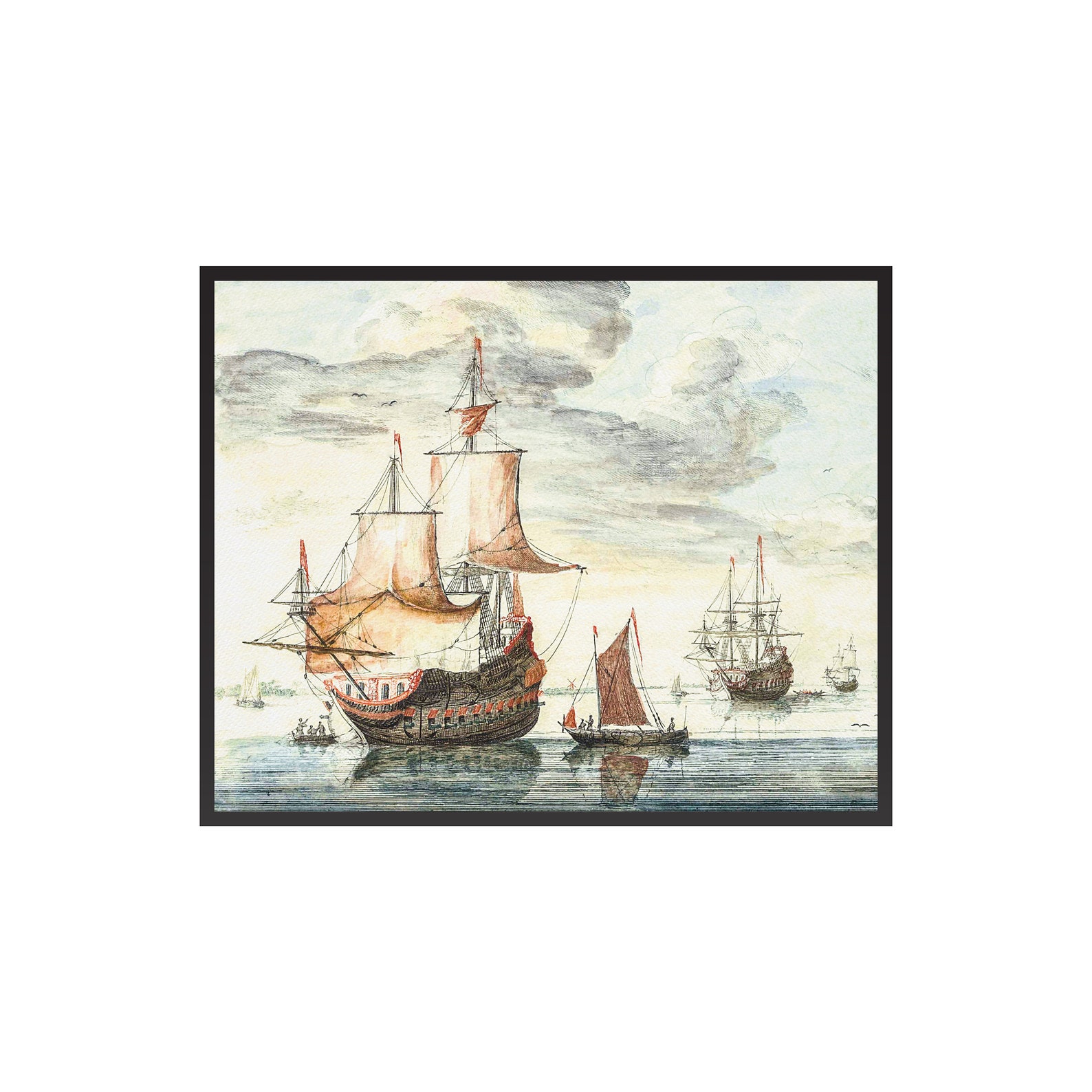 Vintage Nautical Sailboat Poster Retro Expedition Art Gift for Men ...