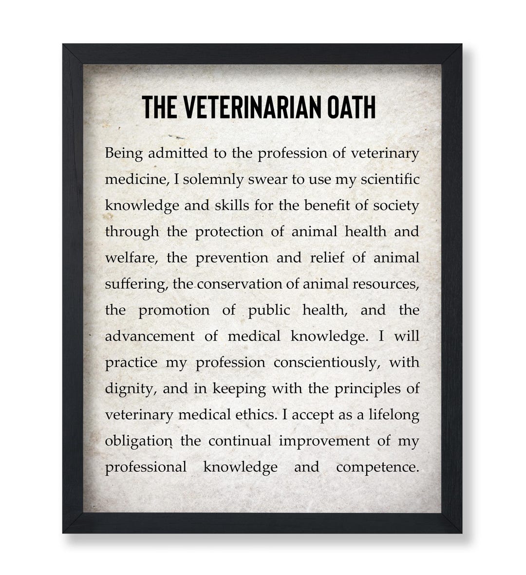 Veterinarian Oath Poster - Veterinary Medicine Art - Gift for ...