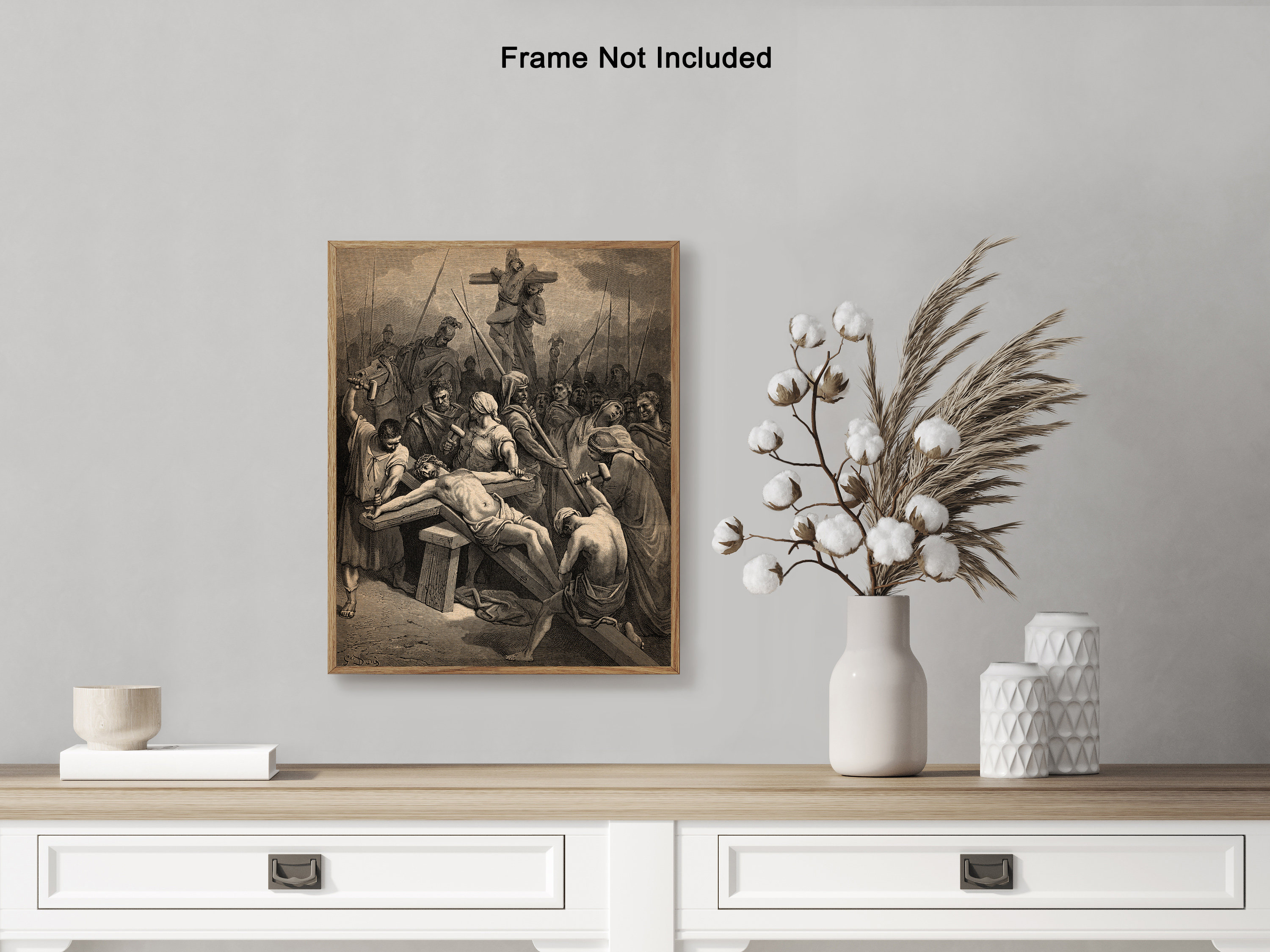 Vintage Jesus Poster Retro Crucifixion Print Unframed Christian Wall ...