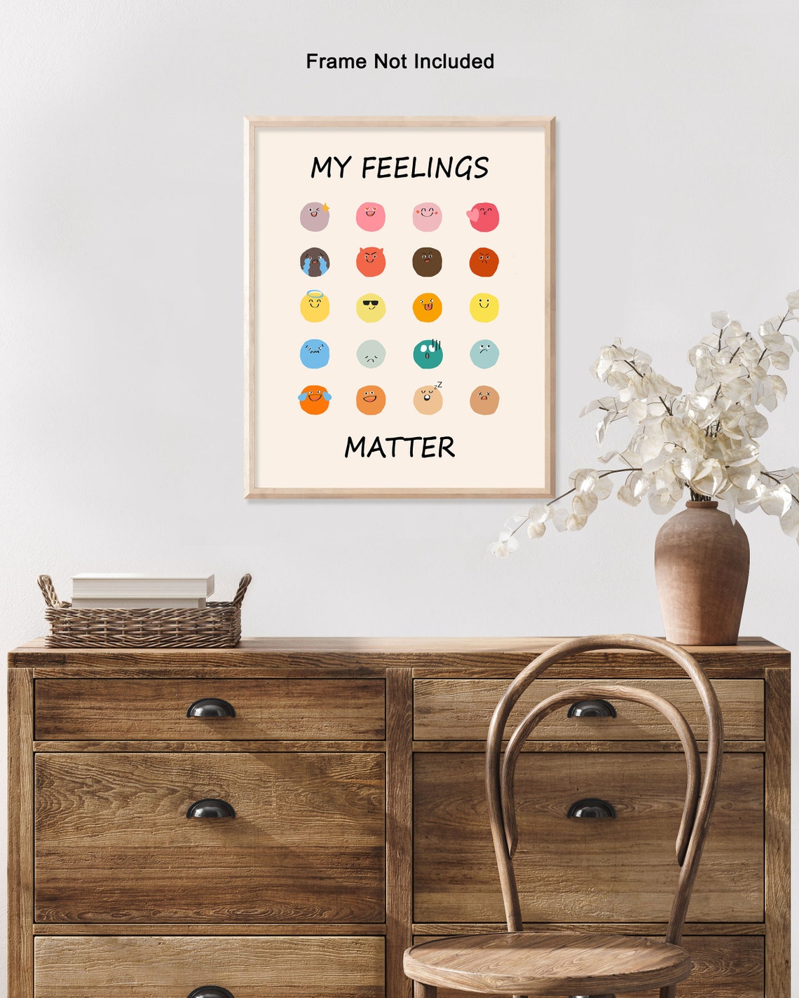 My Feelings Matter Poster Emoticons Print Learning Materials Art Gift ...