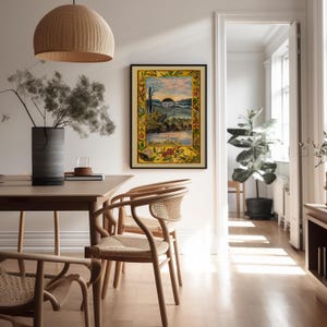 Retro Art Print - Vintage Splendor Sun Poster - Surreal Home Decor ...