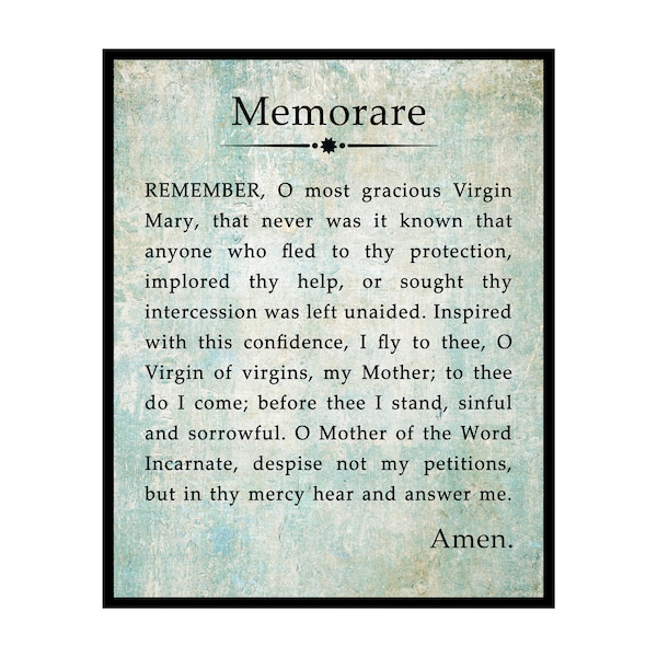 The Memorare Prayer Poster - Etsy
