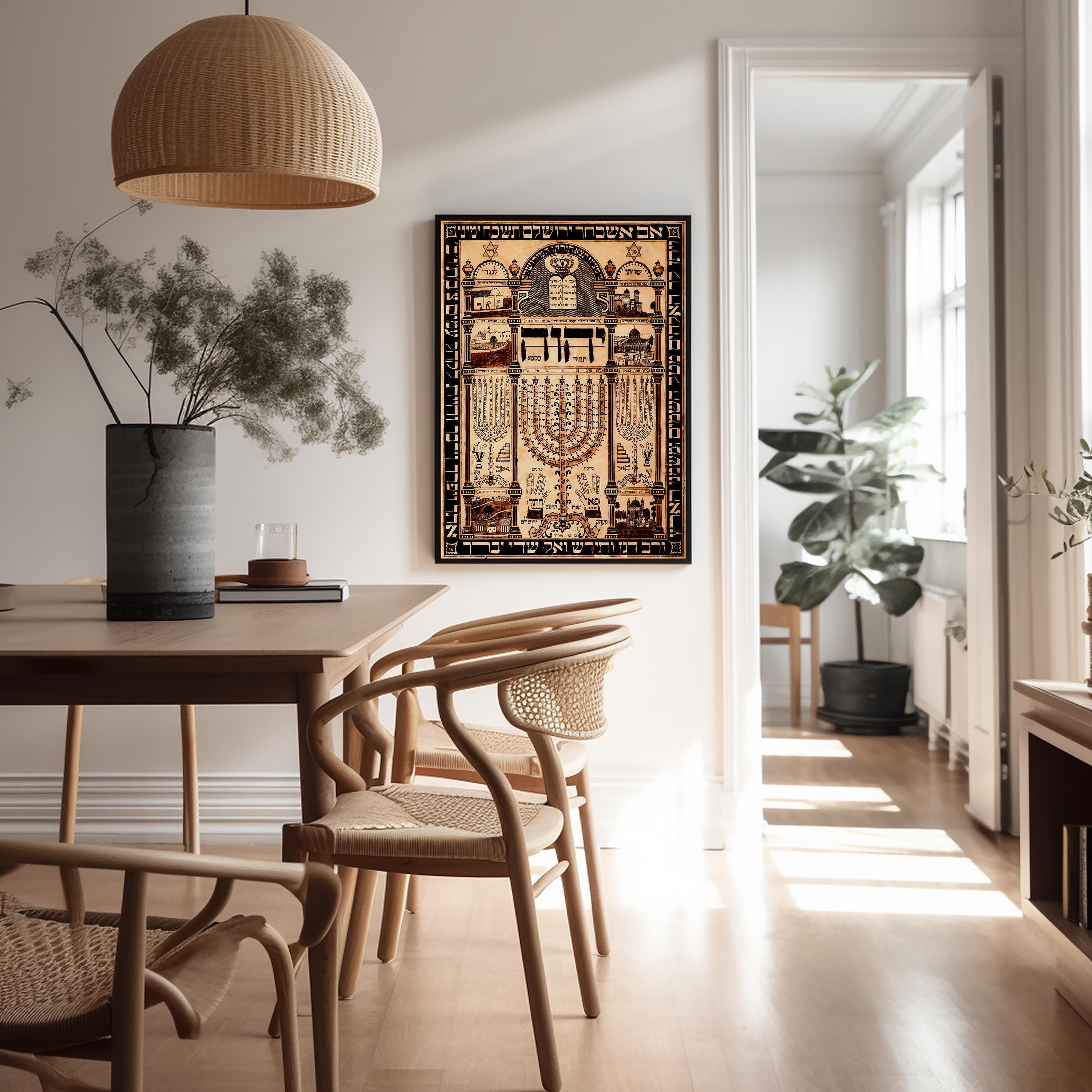 Vintage Shiviti Hebrew Prayer Plaque Poster - Jewish Spiritual Home ...