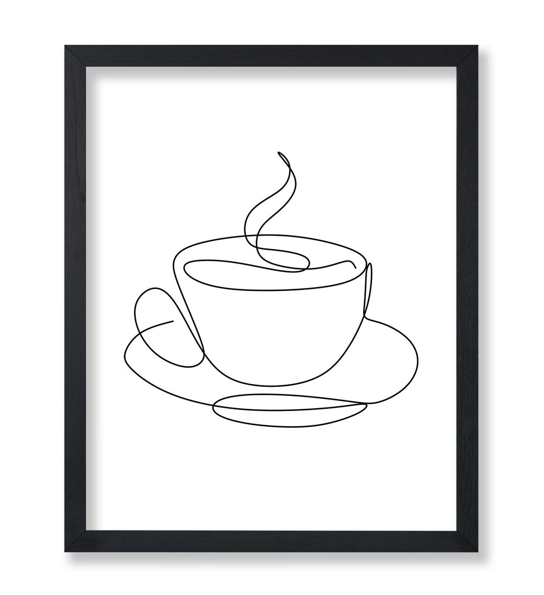 One Line Coffee Cup Poster - Coffee Print - Line Art - Cafe Art ...