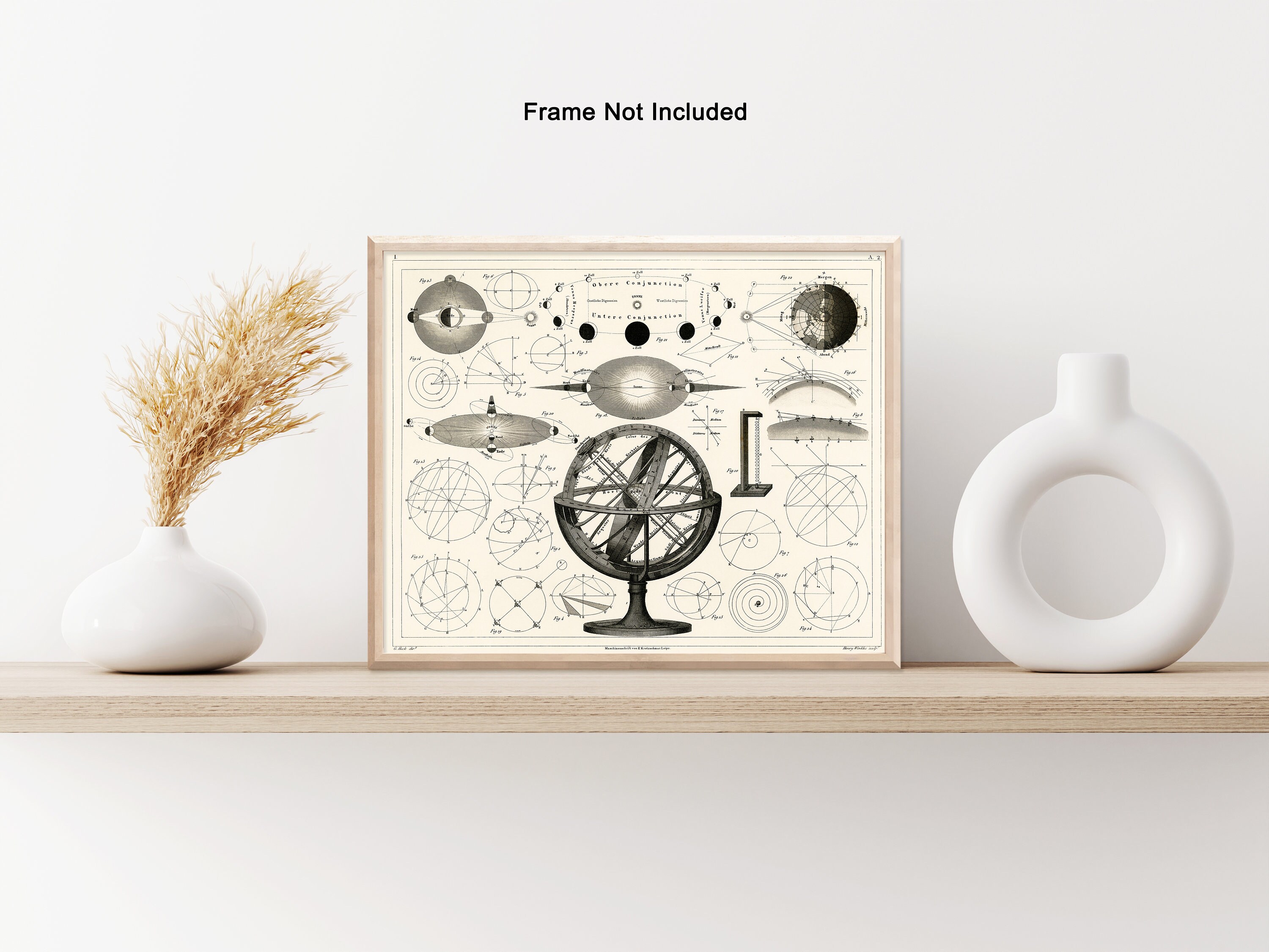 Astronomy Poster Unframed Wall Art Print 1800s Drawing of Astrological ...