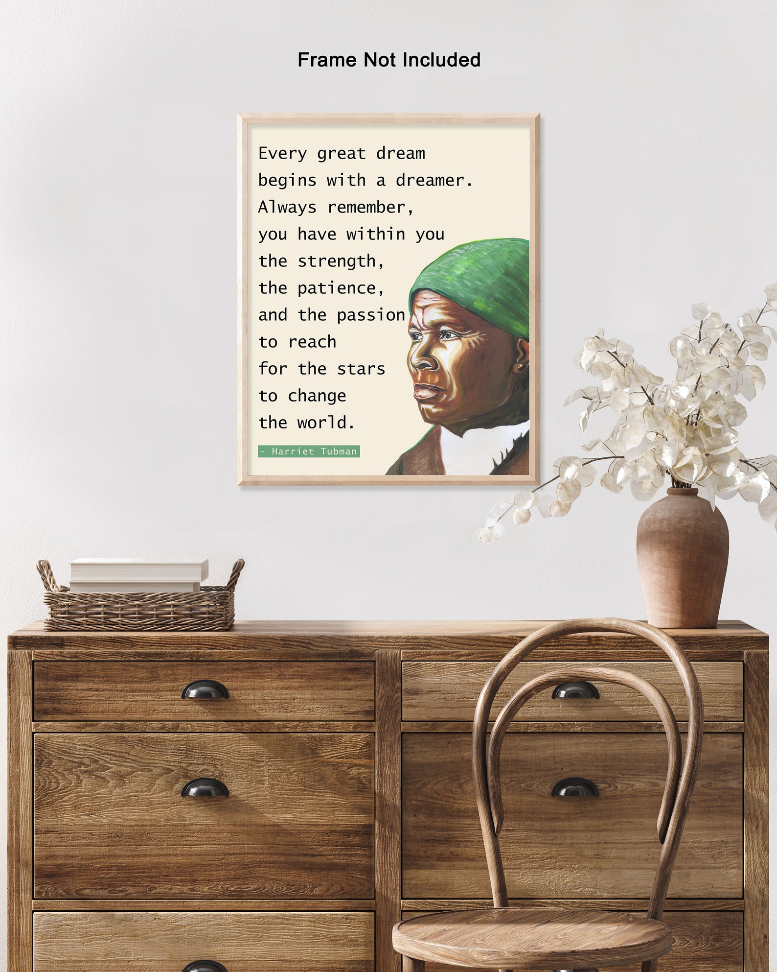 Reach for the Stars Poster Harriet Tubman Print Motivational Quotes Art ...