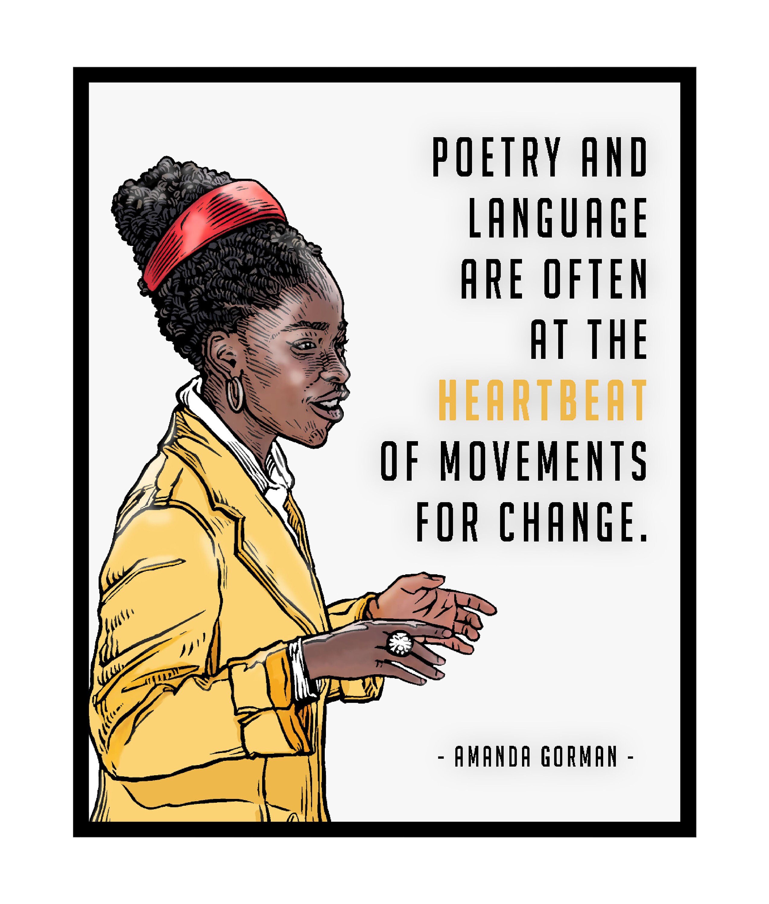 Poetry and Language Poster Amanda Gorman Print Motivational Art Change ...