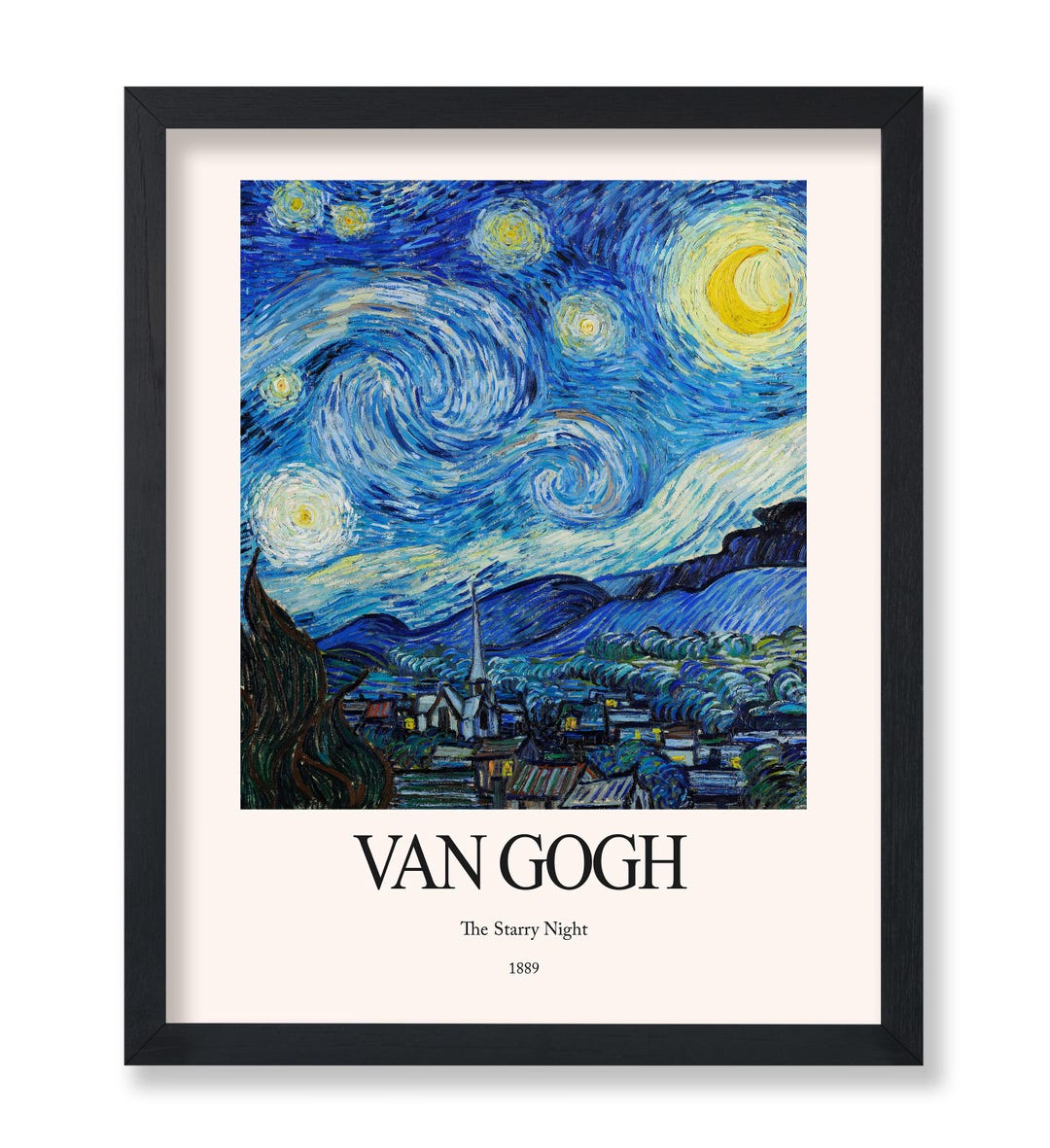 Vintage Van Gogh Poster - Retro Starry Night Print - Impressionist ...