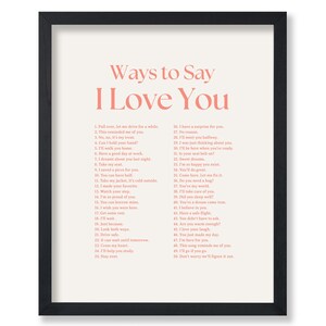Vintage Typography Poster - Retro Inspirational Print - Ways to Say I ...