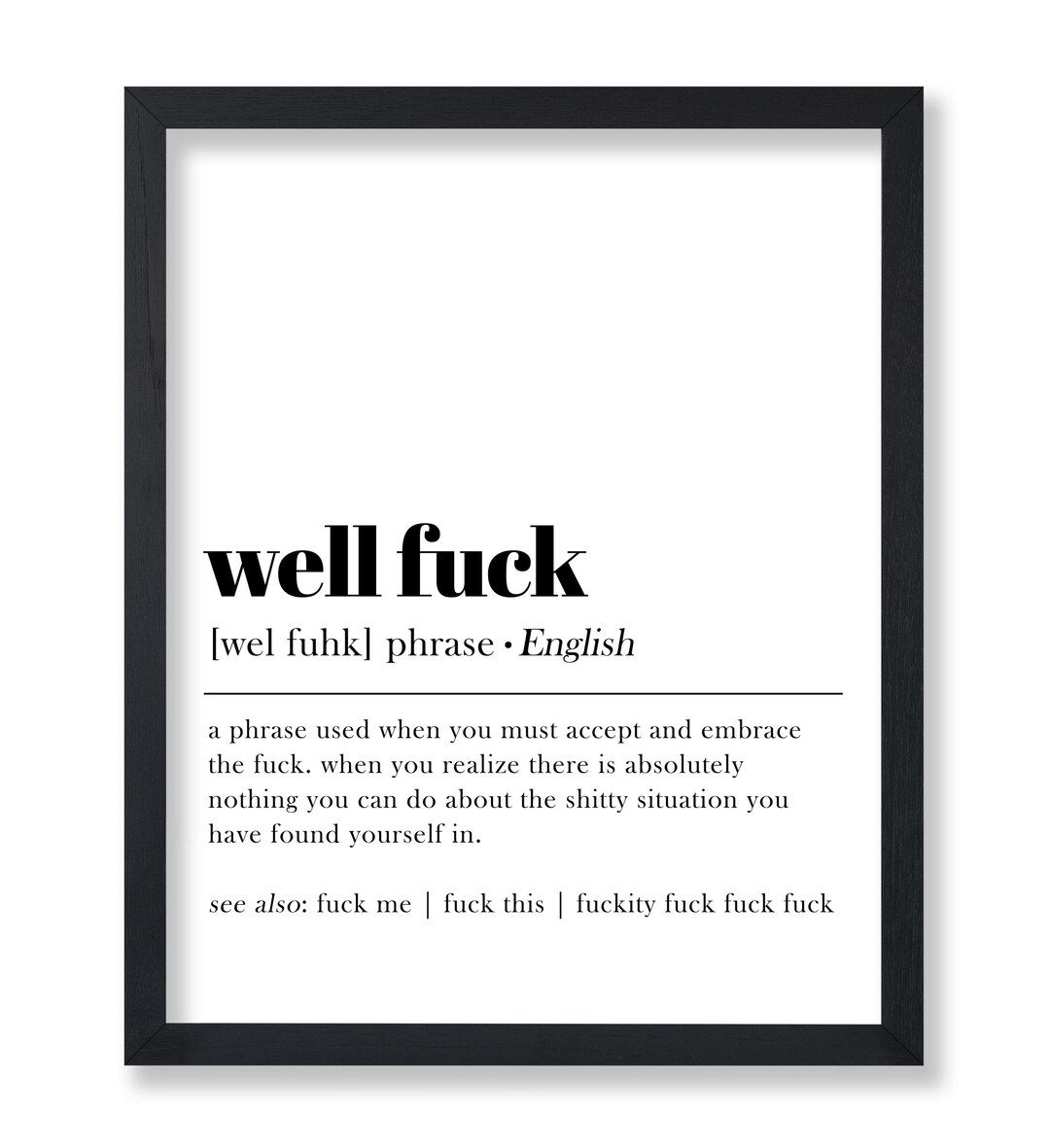 Typography Art - Dictionary Definition Print - Funny Wall Decor for ...