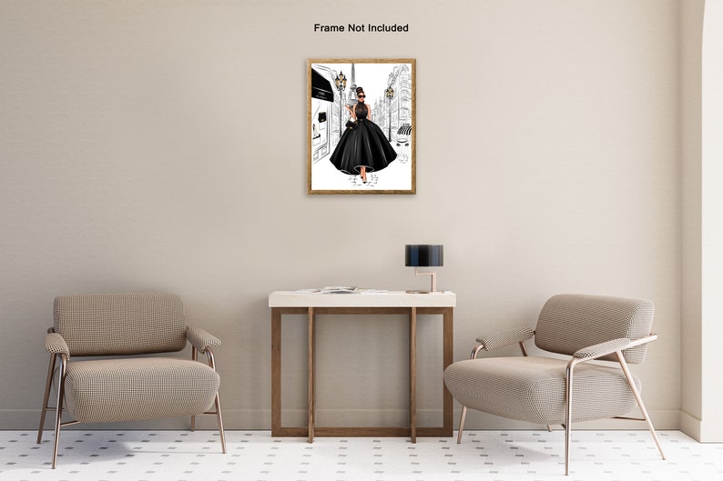 Fashion Poster Lady in Black Print Paris Art Designer Art Gift for ...