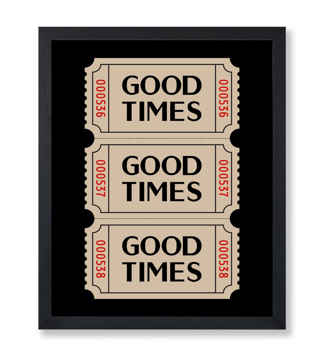 Good Times Poster - Retro Cinema Ticket Print - Trendy Pop Art ...