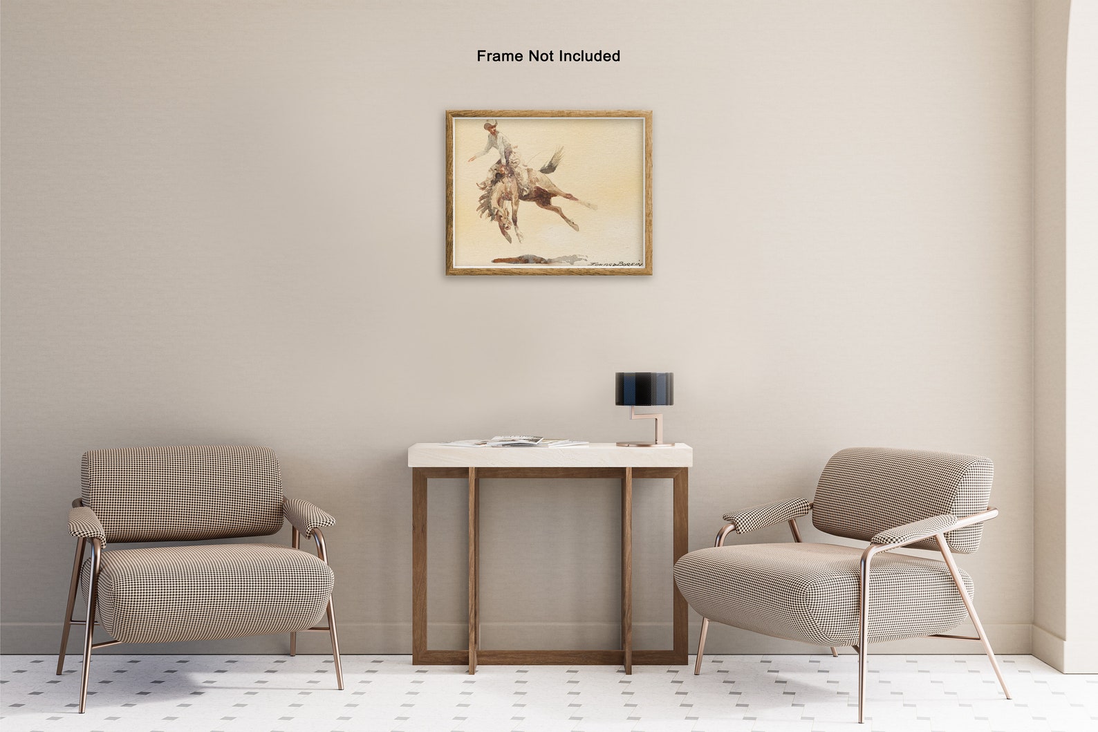 Vintage Cowboy Poster With Retro Western Rider Art Bucking Horse Print ...