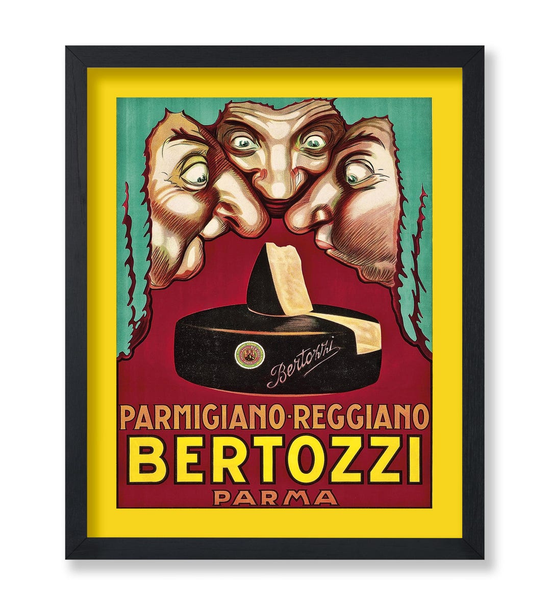 Vintage Food & Drink Poster Retro Bertozzi Print Parmigiano Reggiano ...