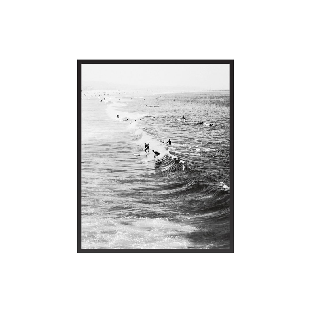 Surfing Poster Beach Print Ocean Waves Unframed Wall Art for Surfers ...