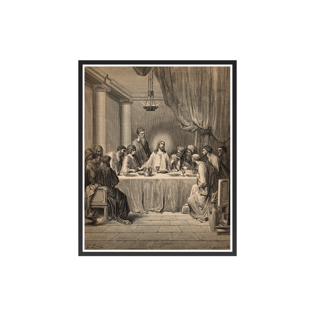 Vintage Last Supper Poster Retro Jesus Disciples Print Religious Wall ...