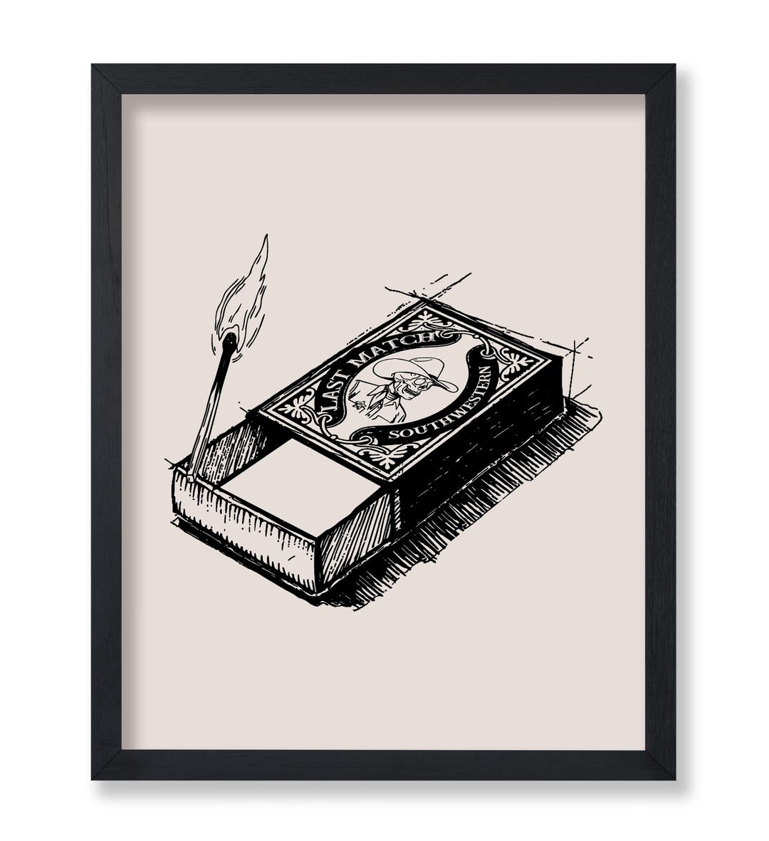 Last Match Poster - Retro Match Box Print - Cowboy Art - Trendy Art ...