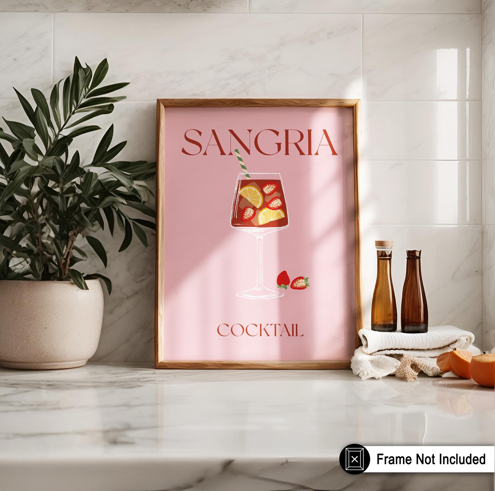 Sangria Poster - Retro Cocktail Print - Alcohol Art - Bartender Art ...