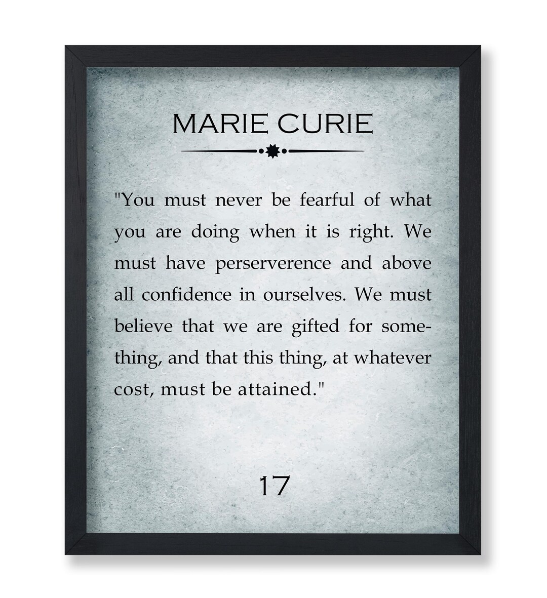 Marie Curie Poster - Marie Curie Quote Print - Motivational Quote Art ...