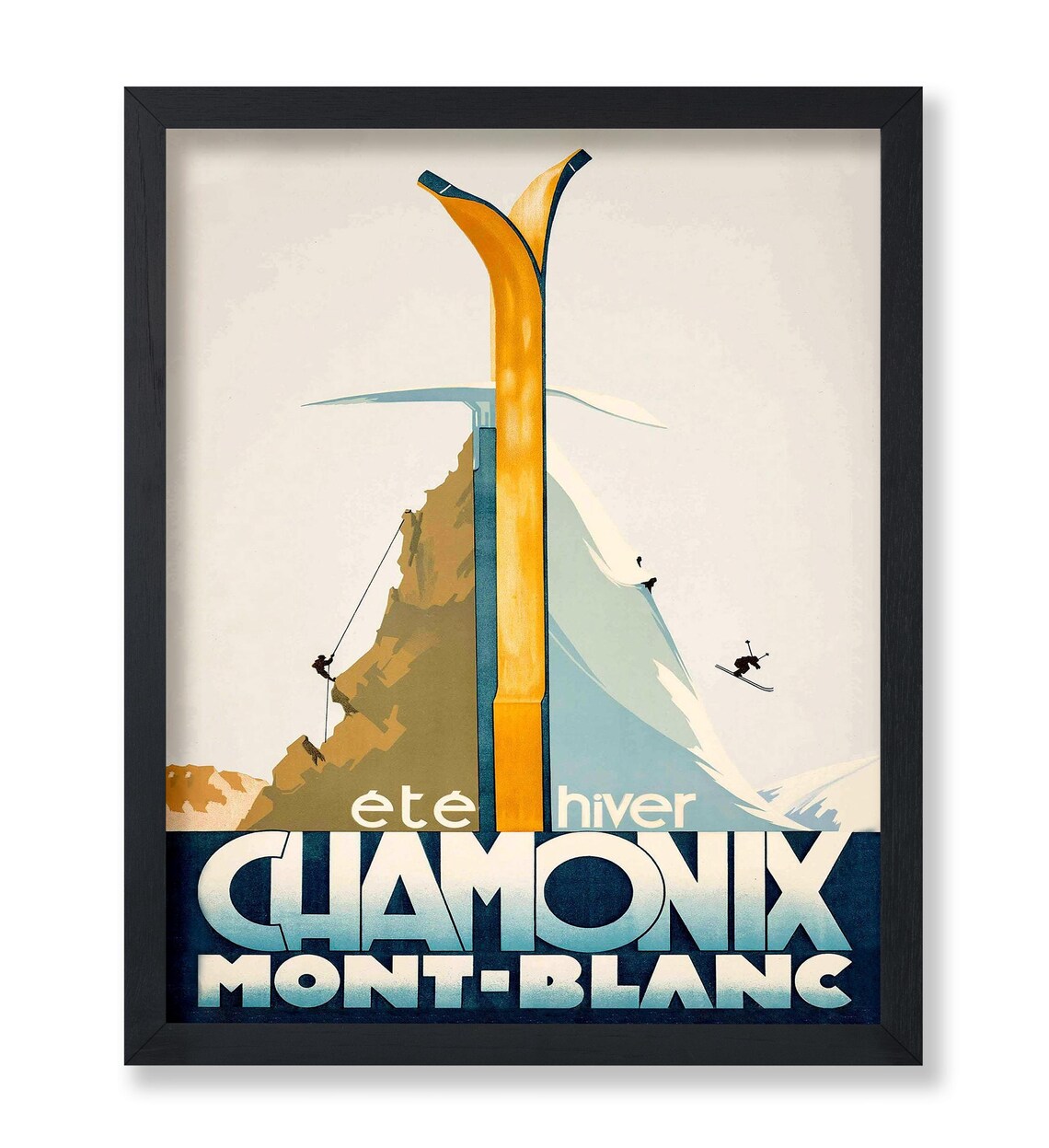 Vintage Travel Poster - Retro Chamonix Mont Blanc France Print - Summer ...