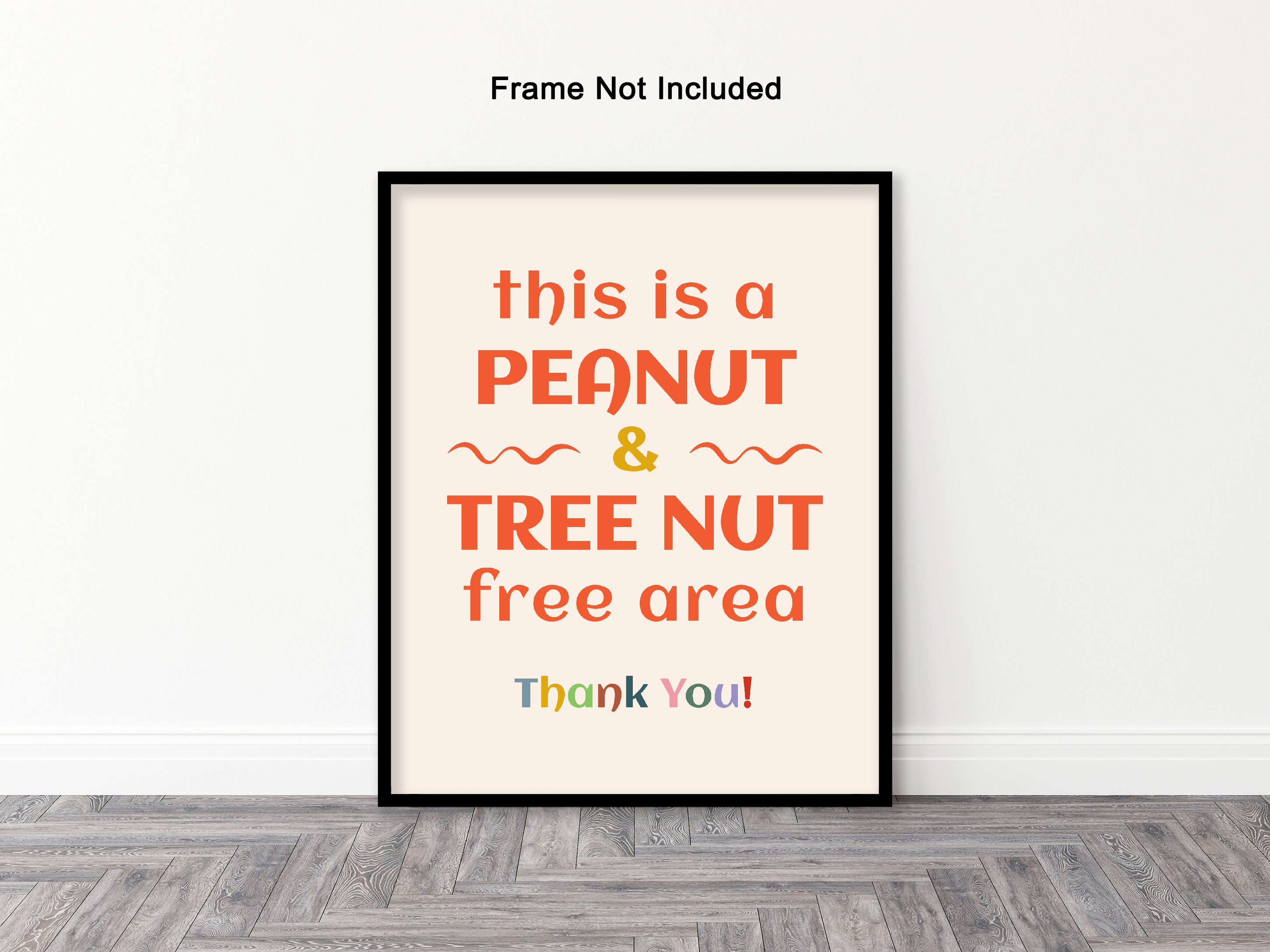 Peanut and Tree Nut Free Area Poster Food Allergy Awareness Print Gift ...