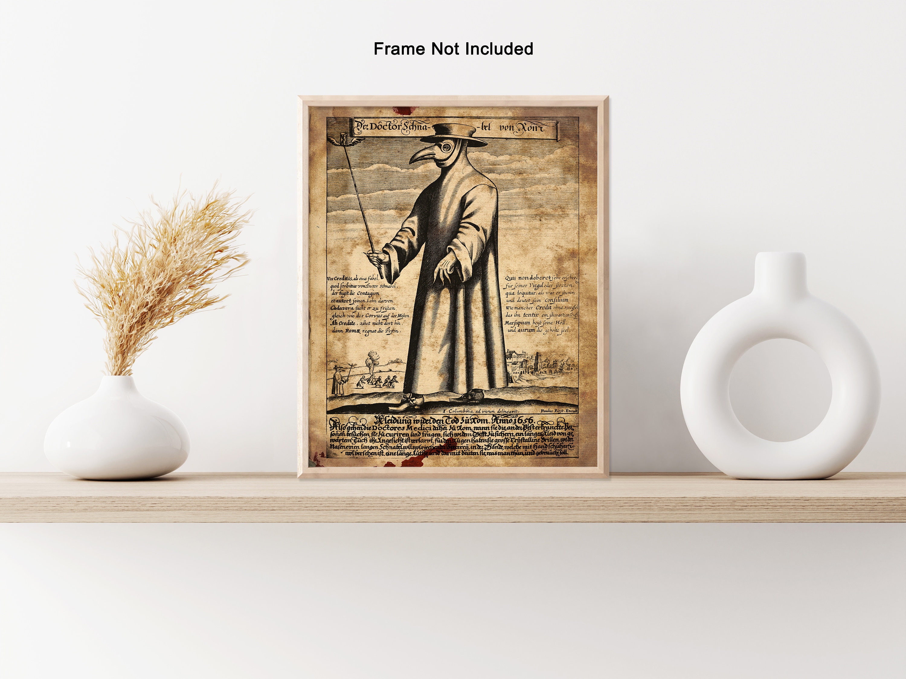 Vintage Plague Doctor Poster Medieval Art Print Unique Gift for Men ...