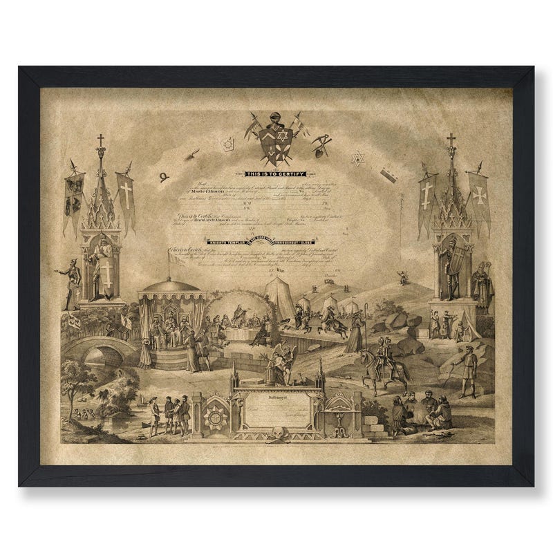 Masonic Certificate - Etsy